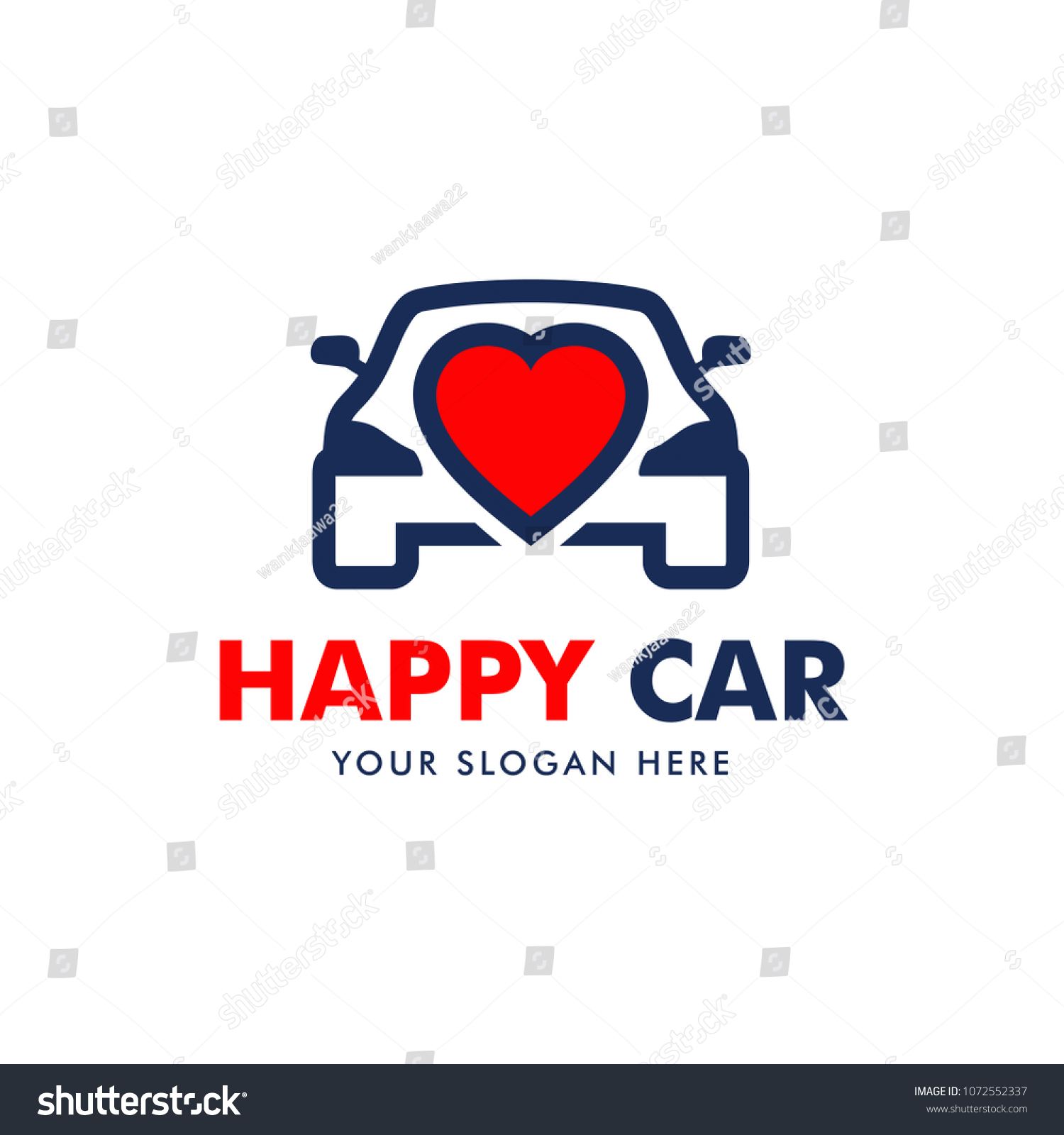 Happy Car Logo Design Vector Stock Vector (Royalty Free) 1072552337