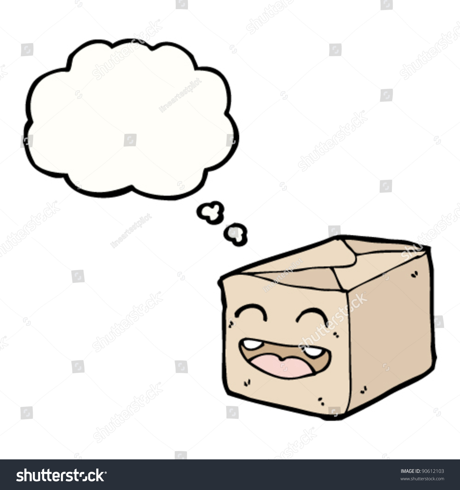Happy Cardboard Box Cartoon Stock Vector (Royalty Free) 90612103