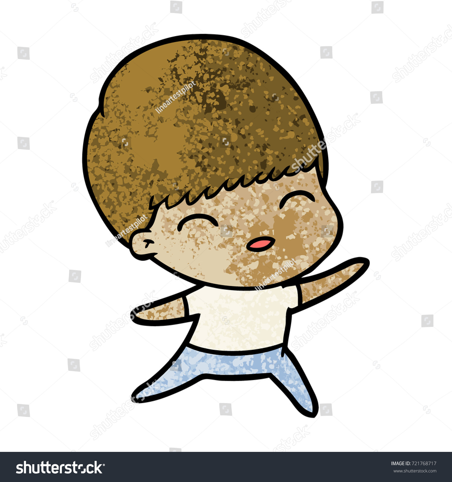 Happy Cartoon Boy Stock Vector (Royalty Free) 721768717 | Shutterstock
