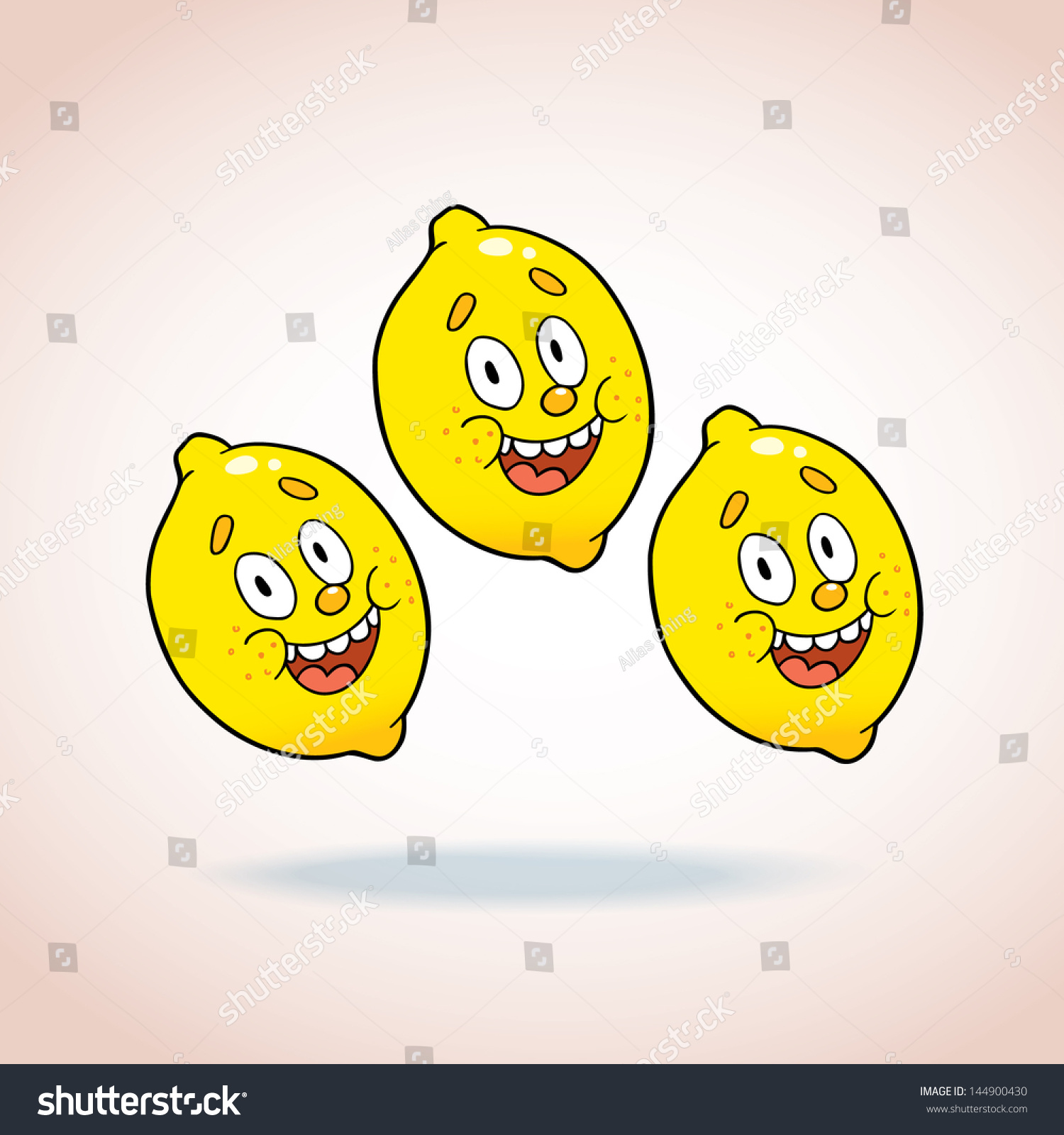 Happy Cartoon Lemons Stock Vector (Royalty Free) 144900430 | Shutterstock