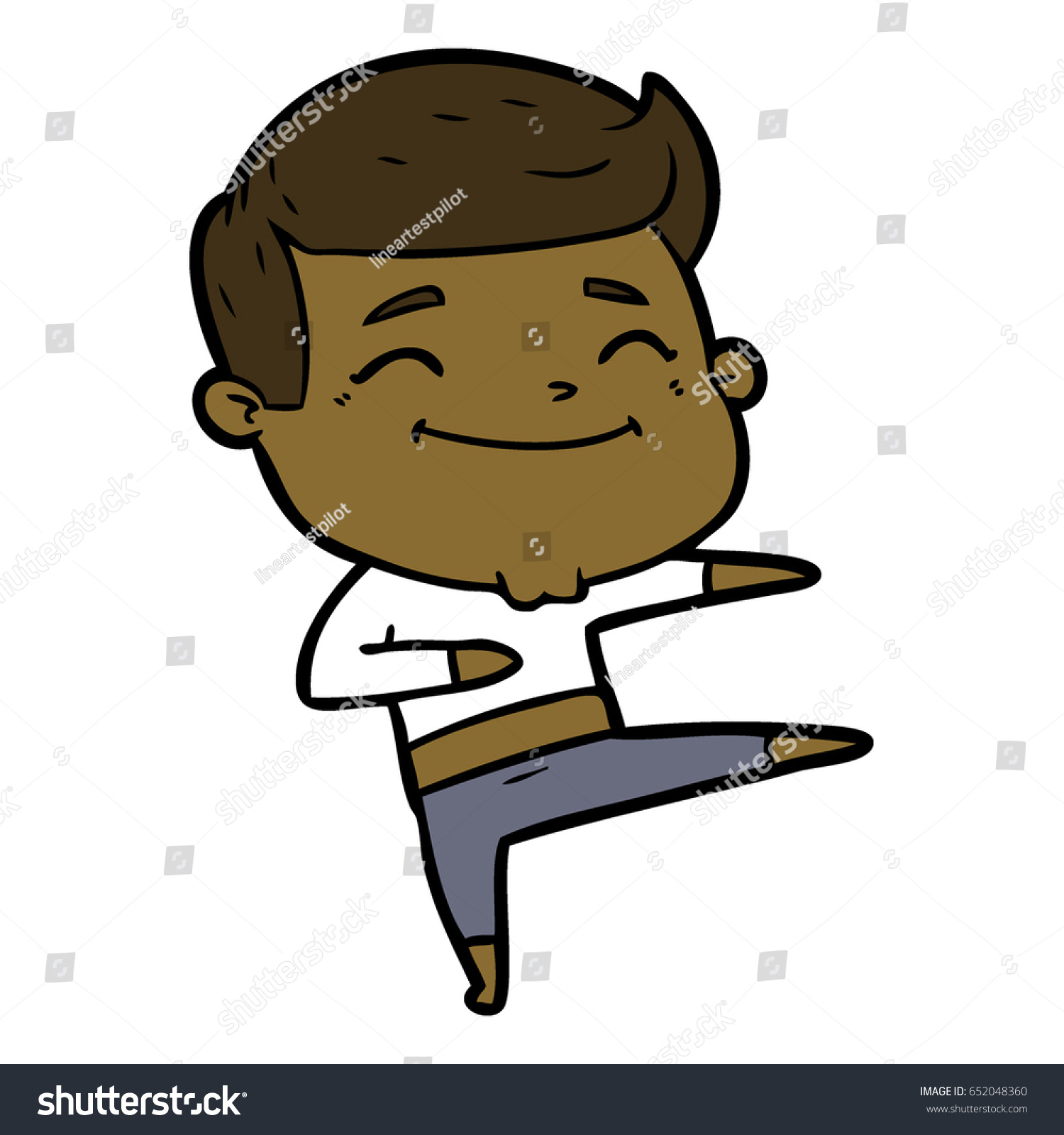 Happy Cartoon Man Dancing Stock Vector (Royalty Free) 652048360