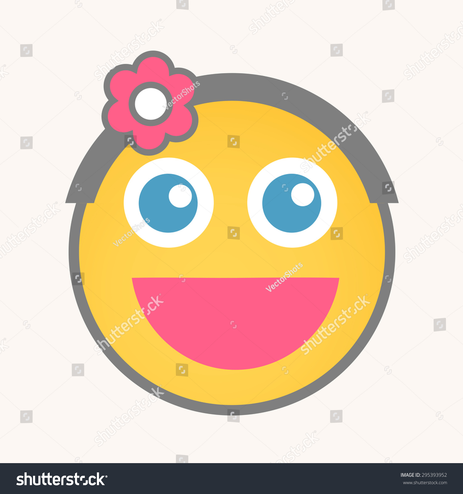 Happy Cartoon Smiley Vector Face Stock Vector (Royalty Free) 295393952 ...