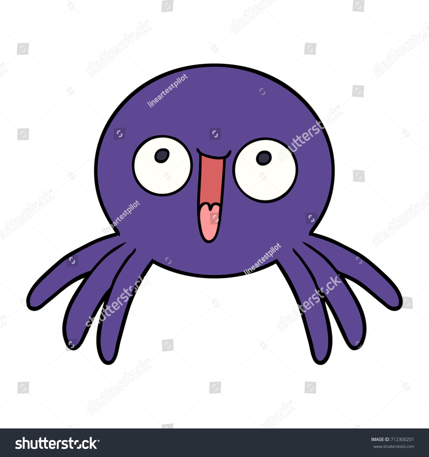 Happy Cartoon Spider Stock Vector (Royalty Free) 712300201