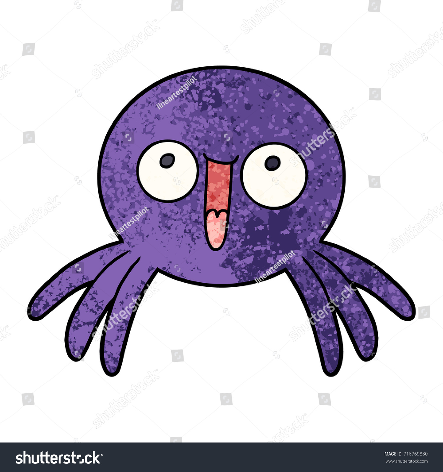 Happy Cartoon Spider Stock Vector (Royalty Free) 716769880 | Shutterstock