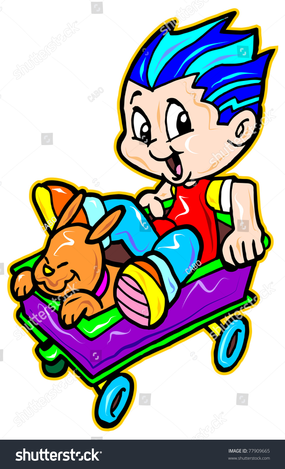 Happy Cartoons Stock Vector (Royalty Free) 77909665