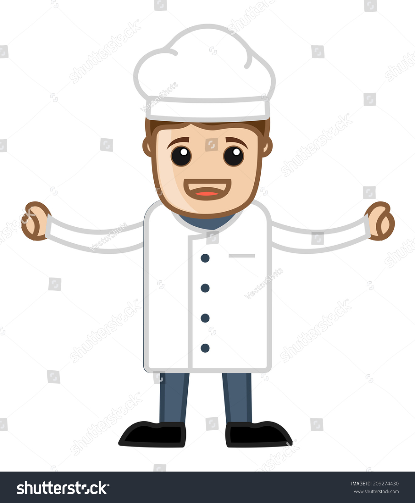 Happy Chef Cartoon Vector: vector de stock (libre de regalías ...