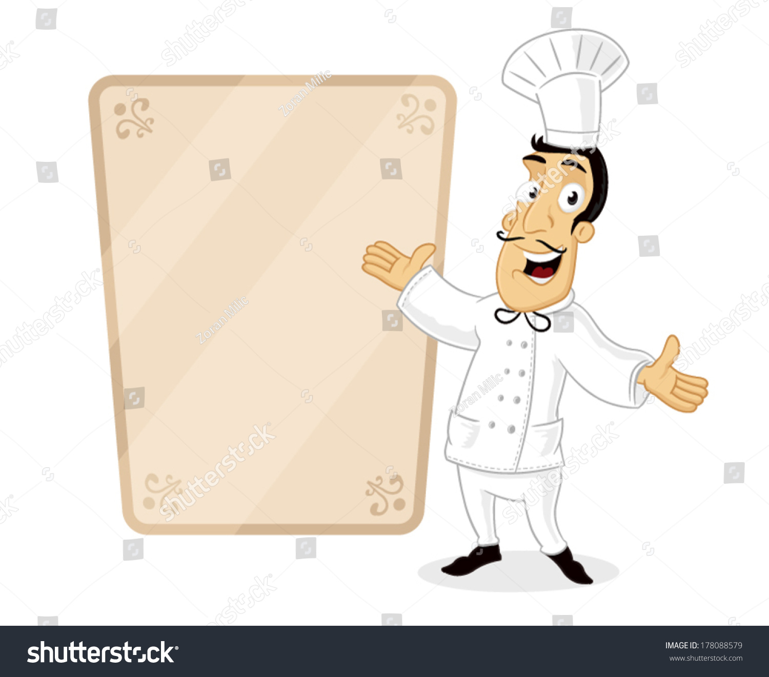 Happy Chef Menu: vector de stock (libre de regalías) 178088579