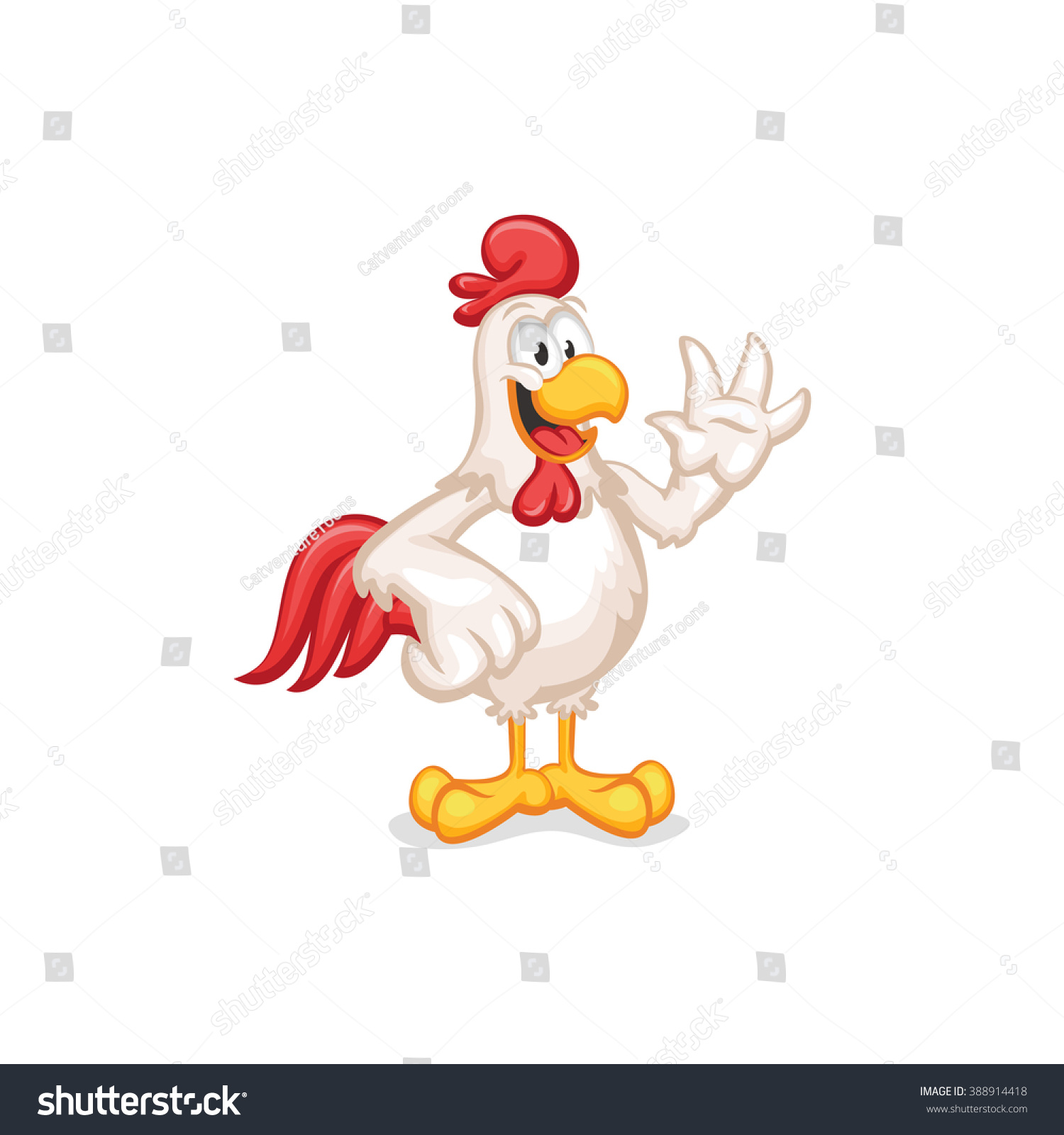 Happy Chicken Stock Vector Illustration 388914418 : Shutterstock