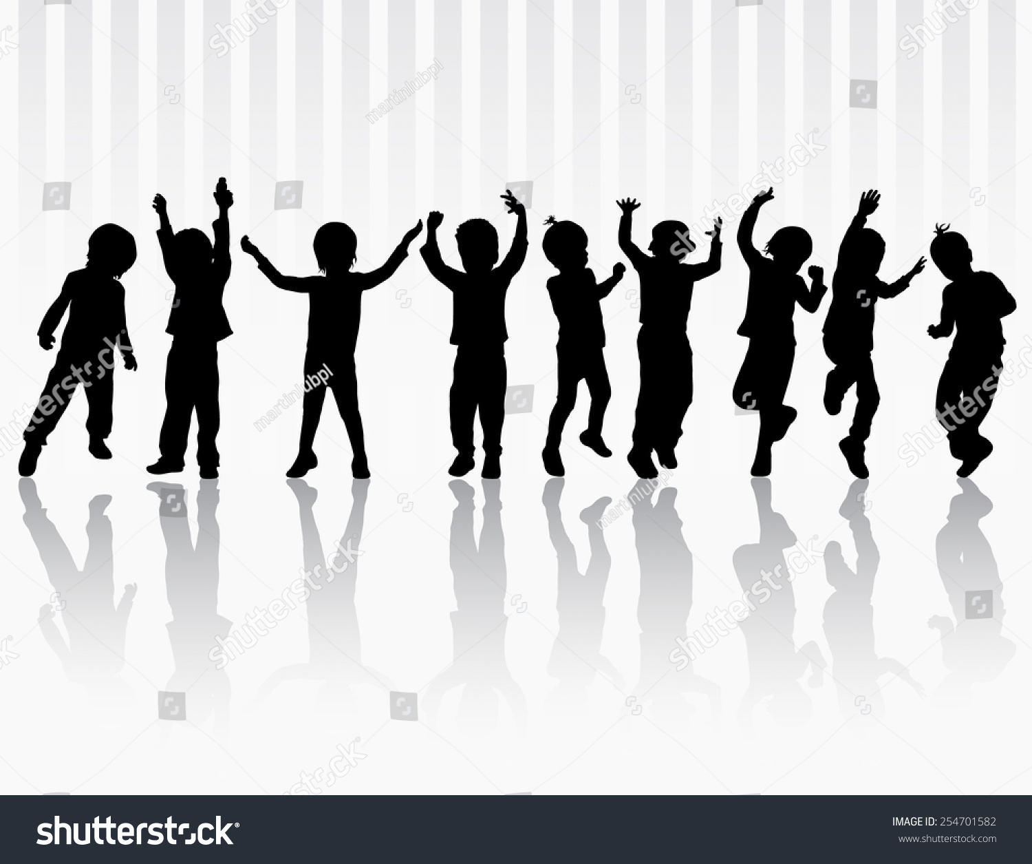 Happy Children Dancing Together Stock Vector (Royalty Free) 254701582