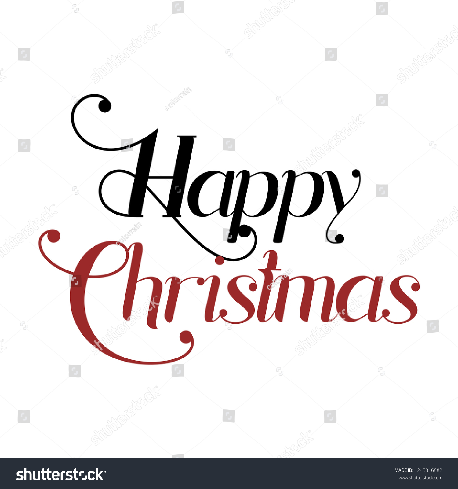 Happy Christmas Text Vector Typography Stock Vector (Royalty Free ...