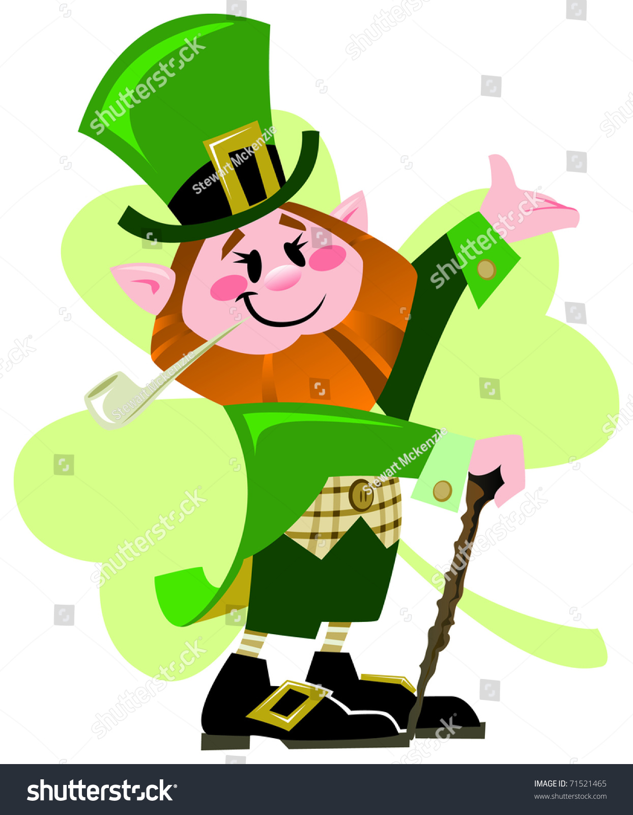 Happy Cute Leprechaun Stock Vector (Royalty Free) 71521465