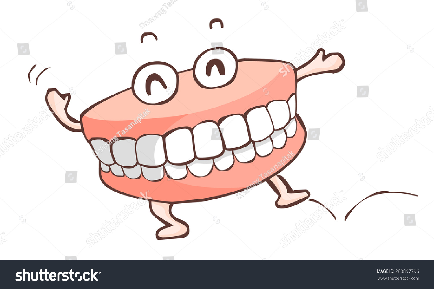 Happy Denture Dancing Show Vector Illustration Stock Vector (Royalty ...