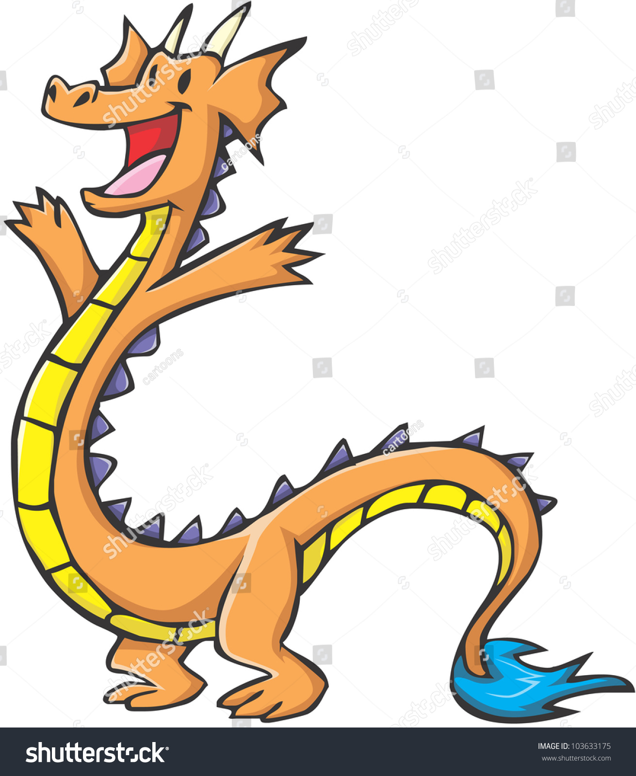 Happy Dragon Cartoon Stock Vector (Royalty Free) 103633175