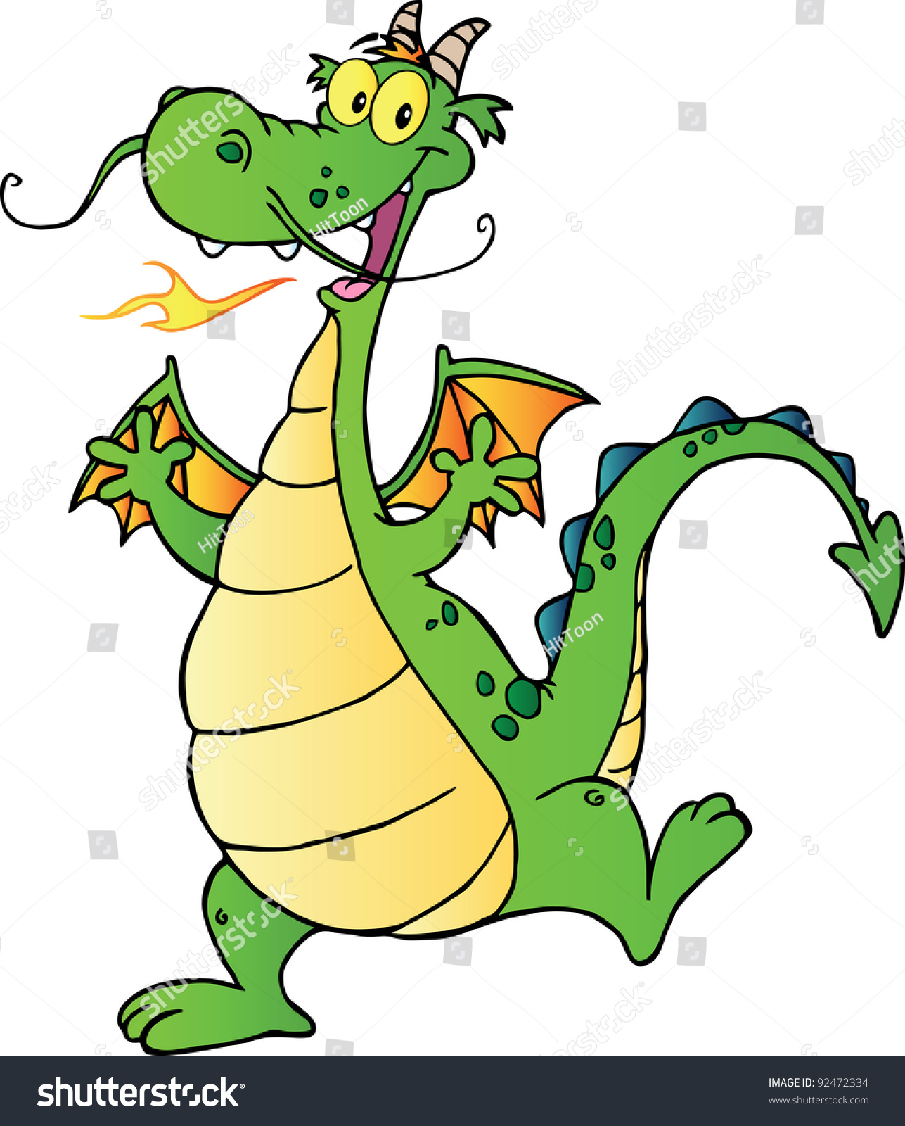Happy Dragon Cartoon Character Stock Vector (Royalty Free) 92472334
