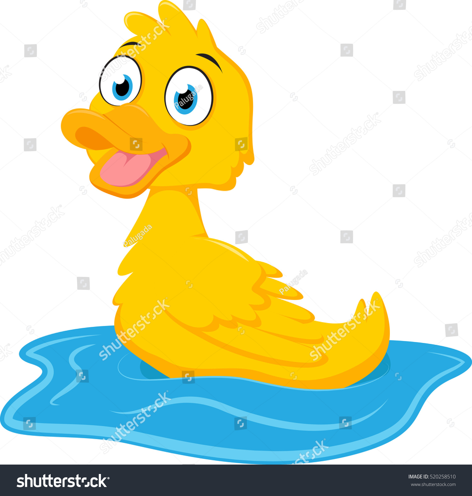 Happy Duck Cartoon Stock Vector (Royalty Free) 520258510