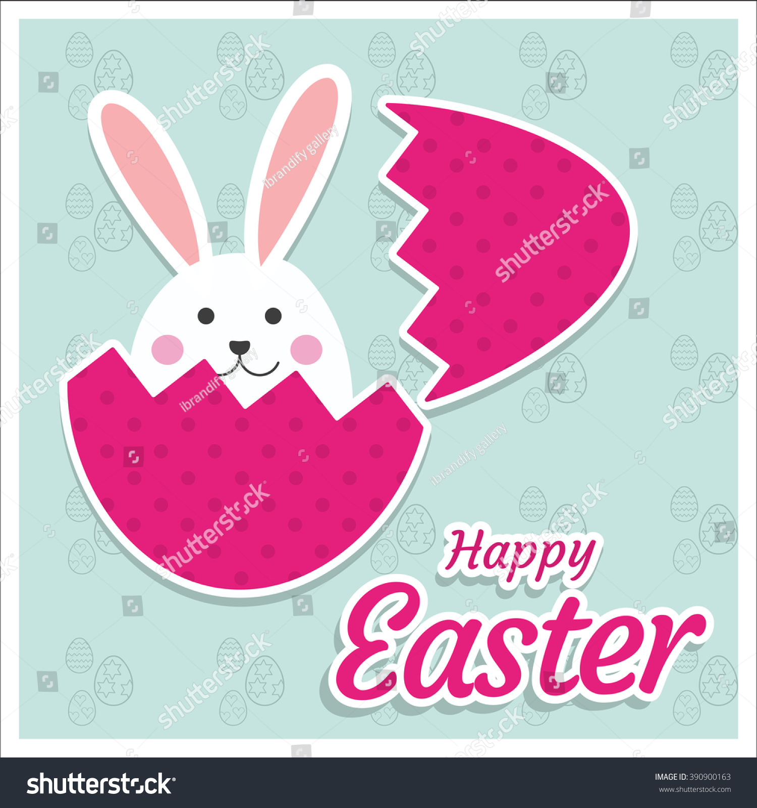 Happy Easter Bunny Egg Background Stock Vector (Royalty Free) 390900163 ...