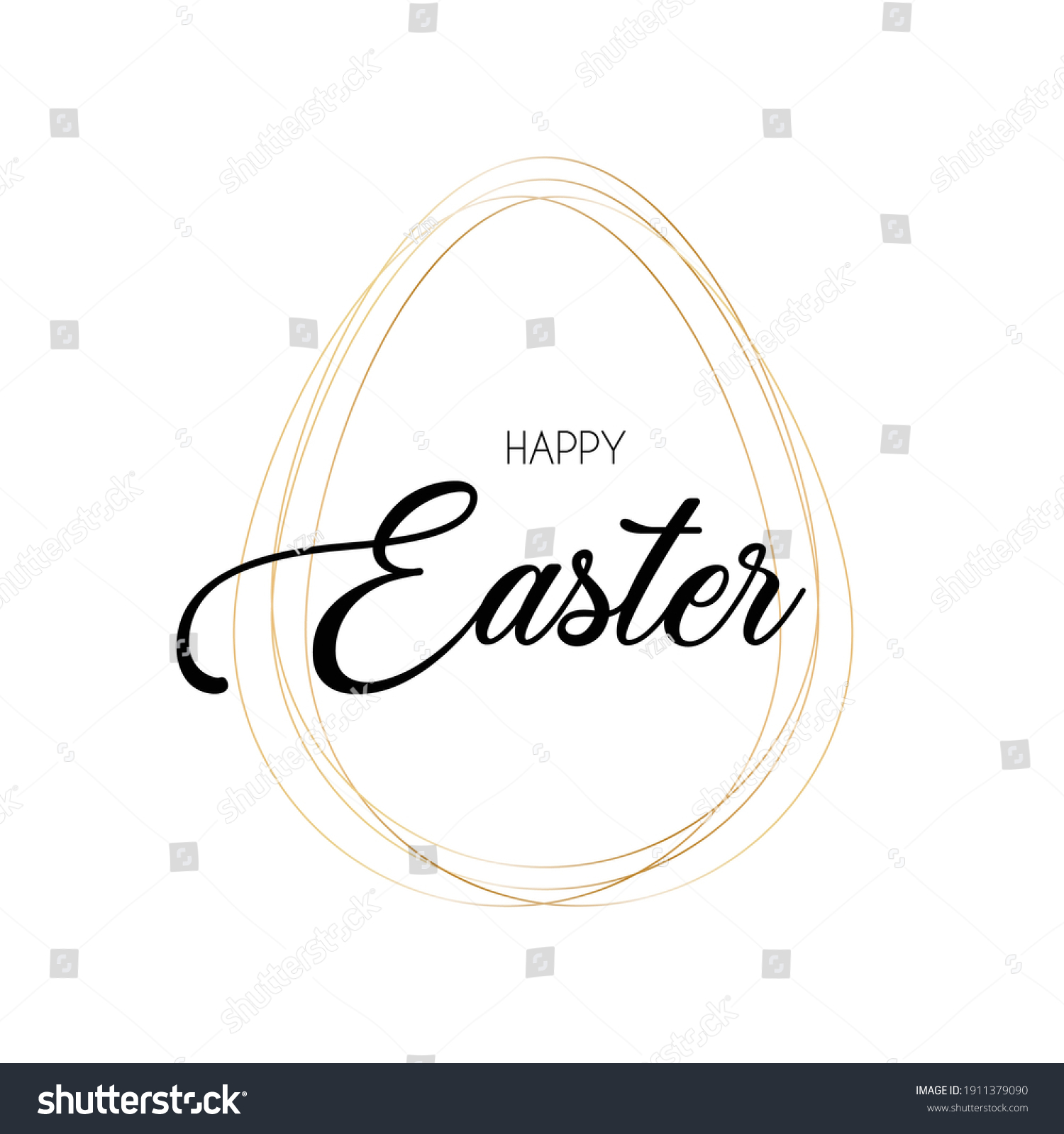 Happy Easter Greeting Background Egg Shape Stock Vector (Royalty Free ...