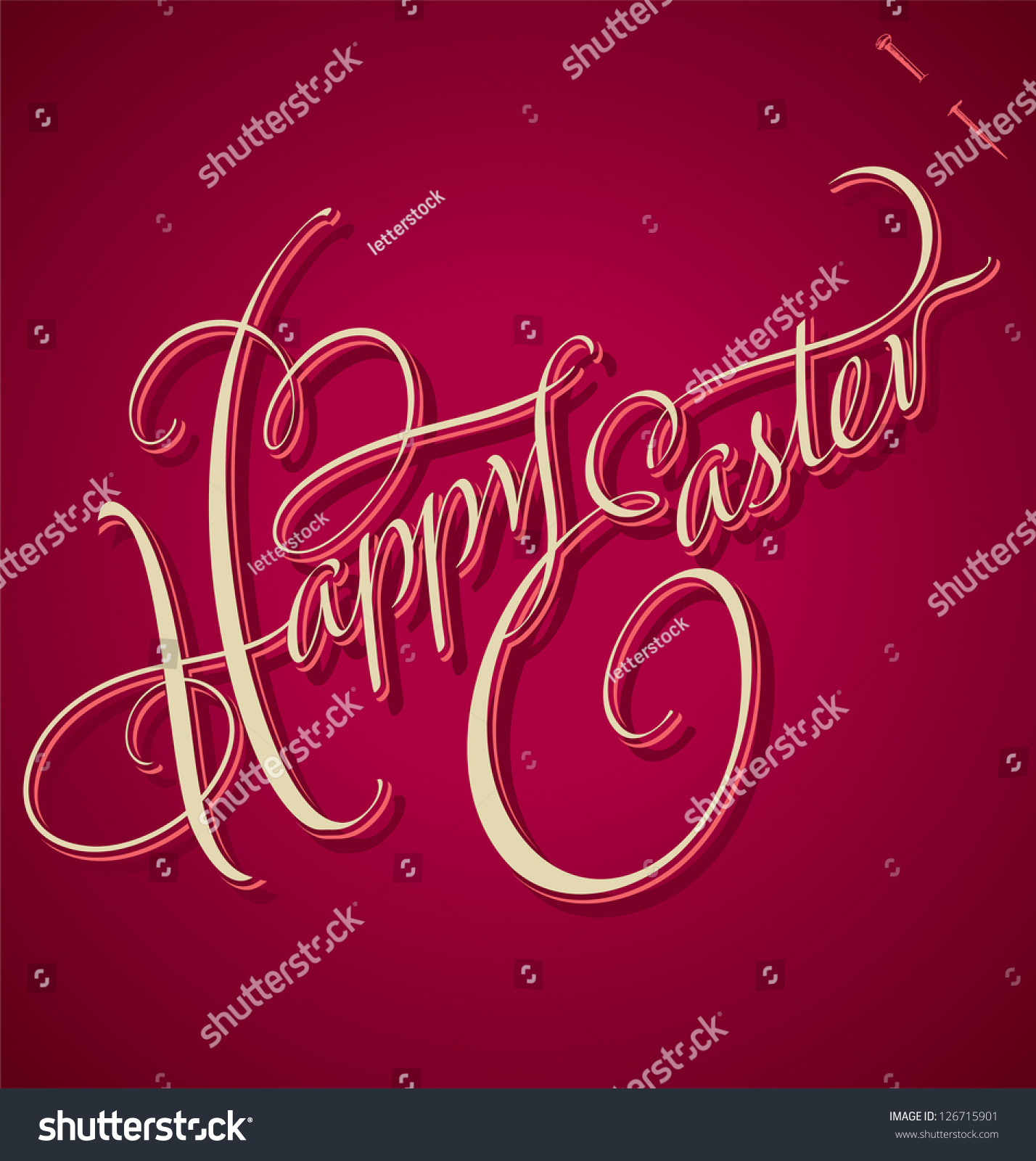 Happy Easter Hand Lettering Handmade Calligraphy Stock Vector (Royalty ...