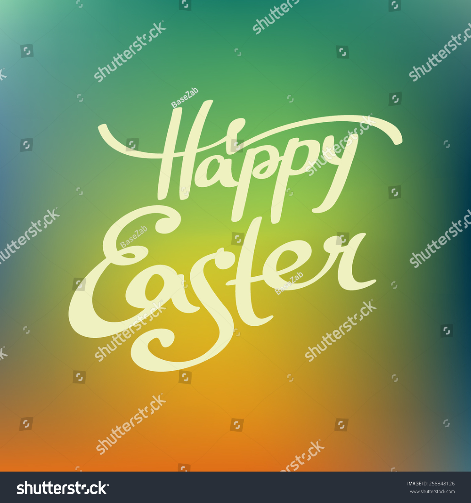 Happy Easter Typographical Background Lettering Calligraphy Stock ...