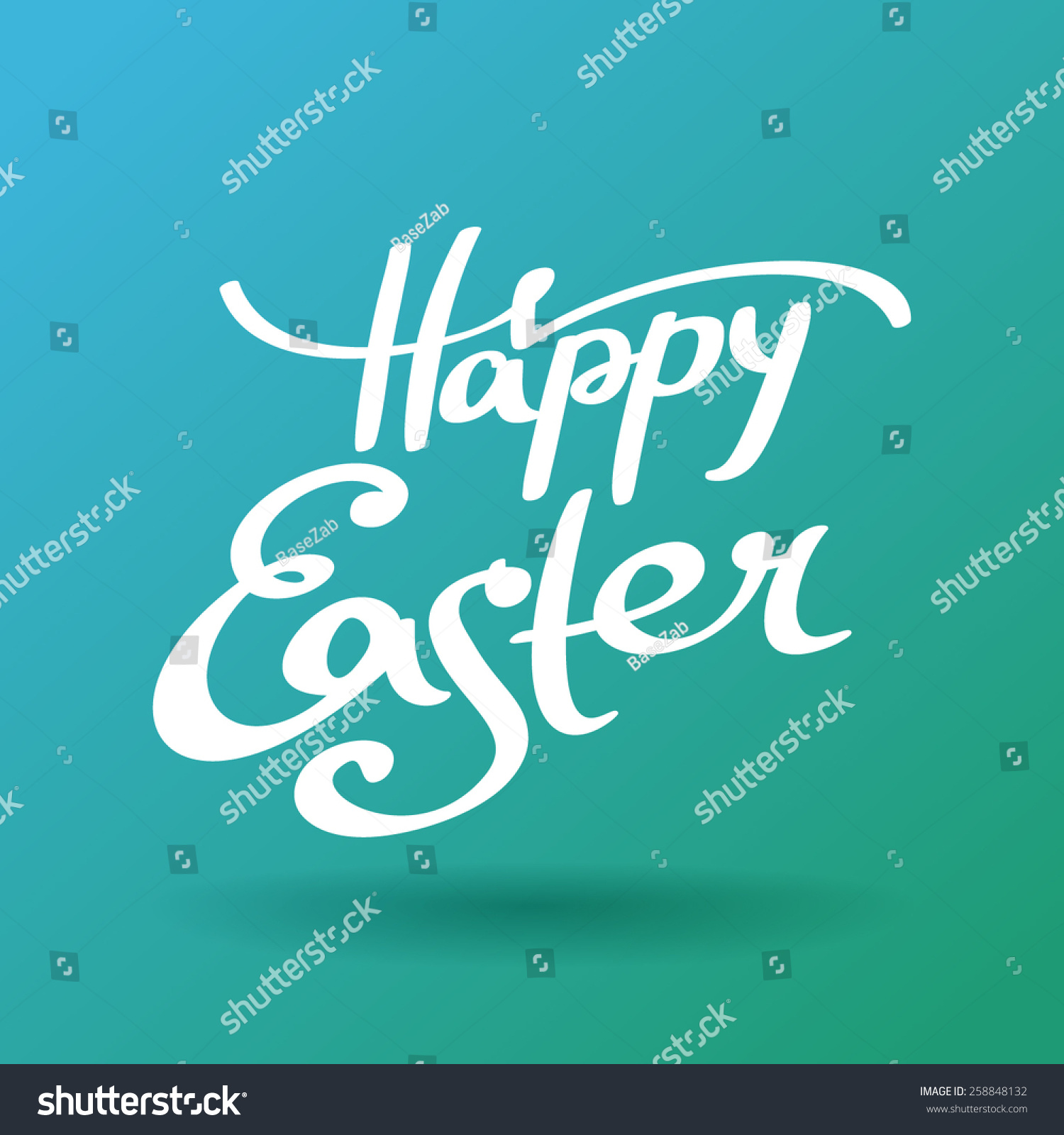 Happy Easter Typographical Background Lettering Calligraphy Stock ...