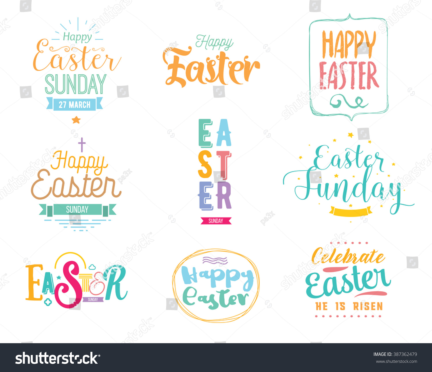 Feliz diseño de tipografía de Pascua.: vector de stock (libre de ...