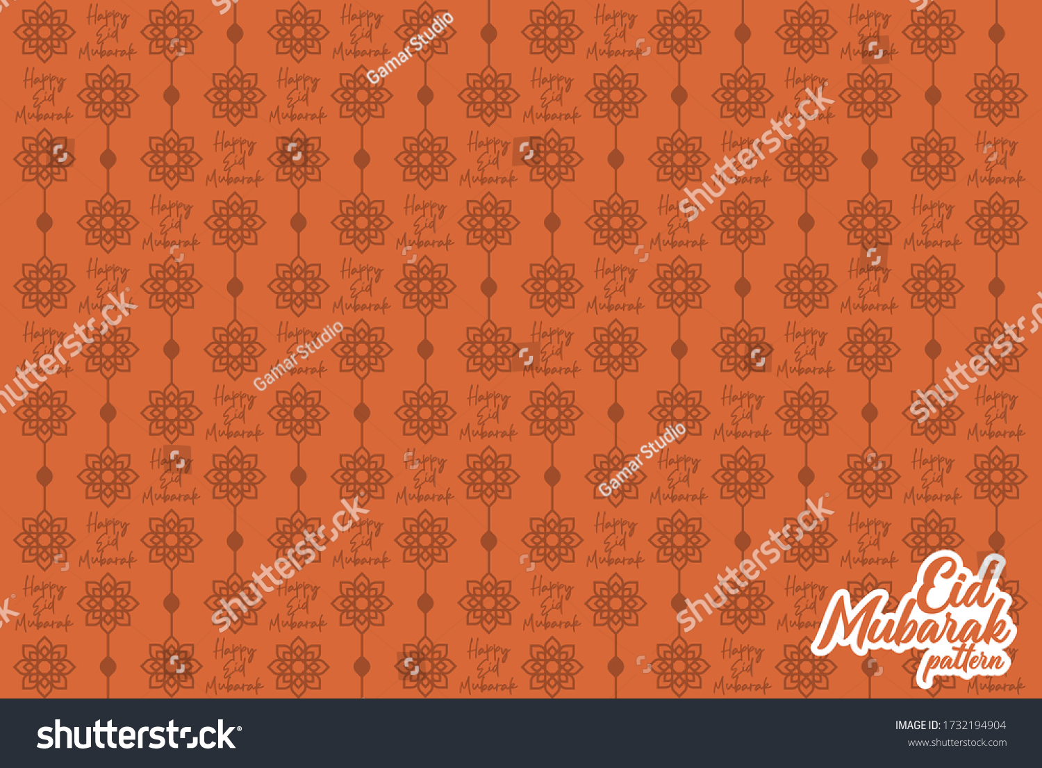 Happy Eid Mubarak Pattern Wallpaper Background Stock Vector (Royalty ...