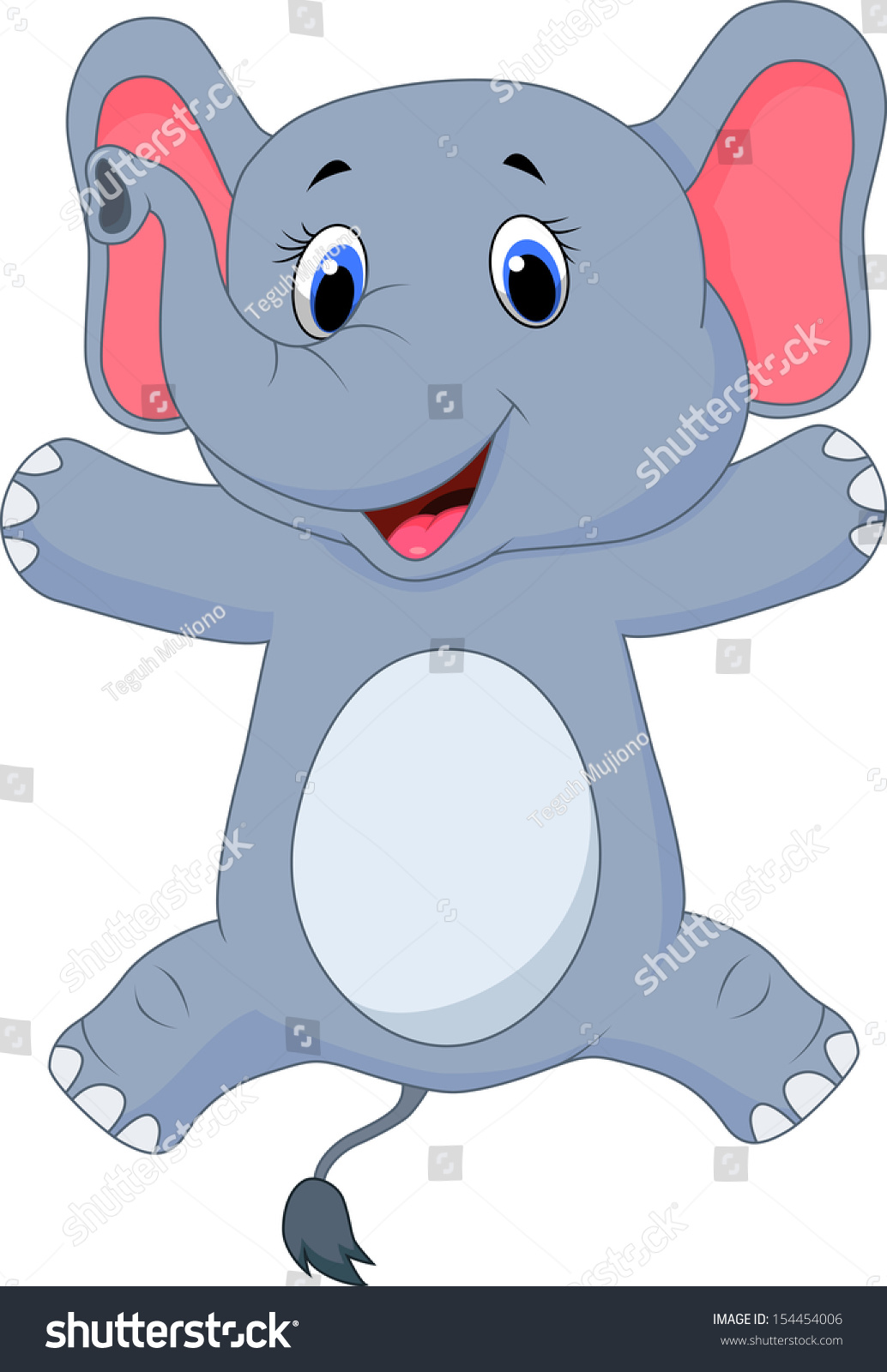 Happy Elephant Cartoon Stock Vector (Royalty Free) 154454006 | Shutterstock