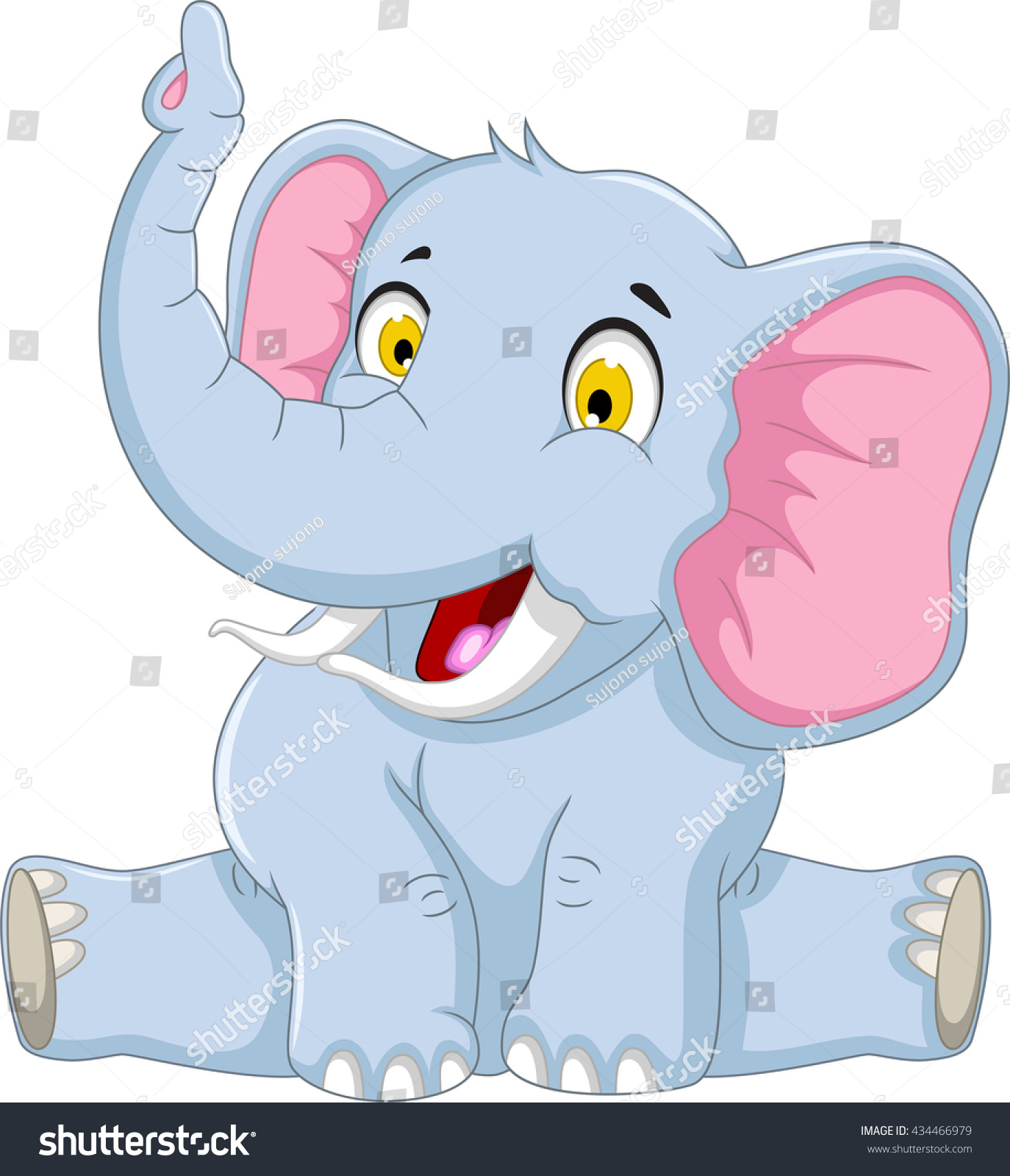 Happy Elephant Cartoon Stock Vector (Royalty Free) 434466979 | Shutterstock