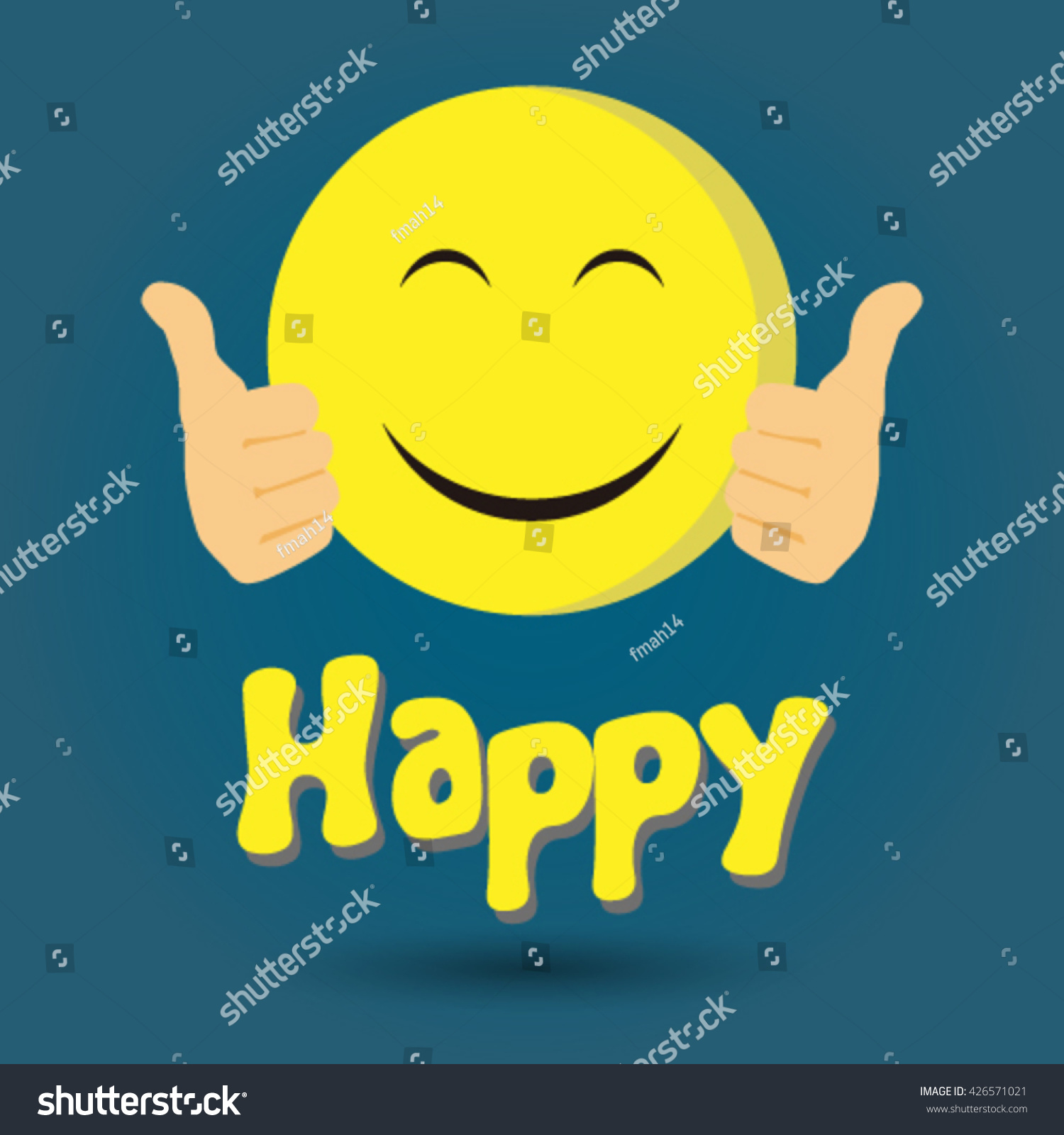 Vektor Stok Happy Emoticon Isolated Vector Illustration (Tanpa Royalti ...
