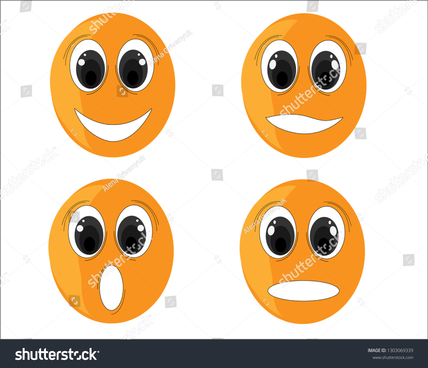 Happy Emotions Round Stock Vector (Royalty Free) 1303069339 | Shutterstock