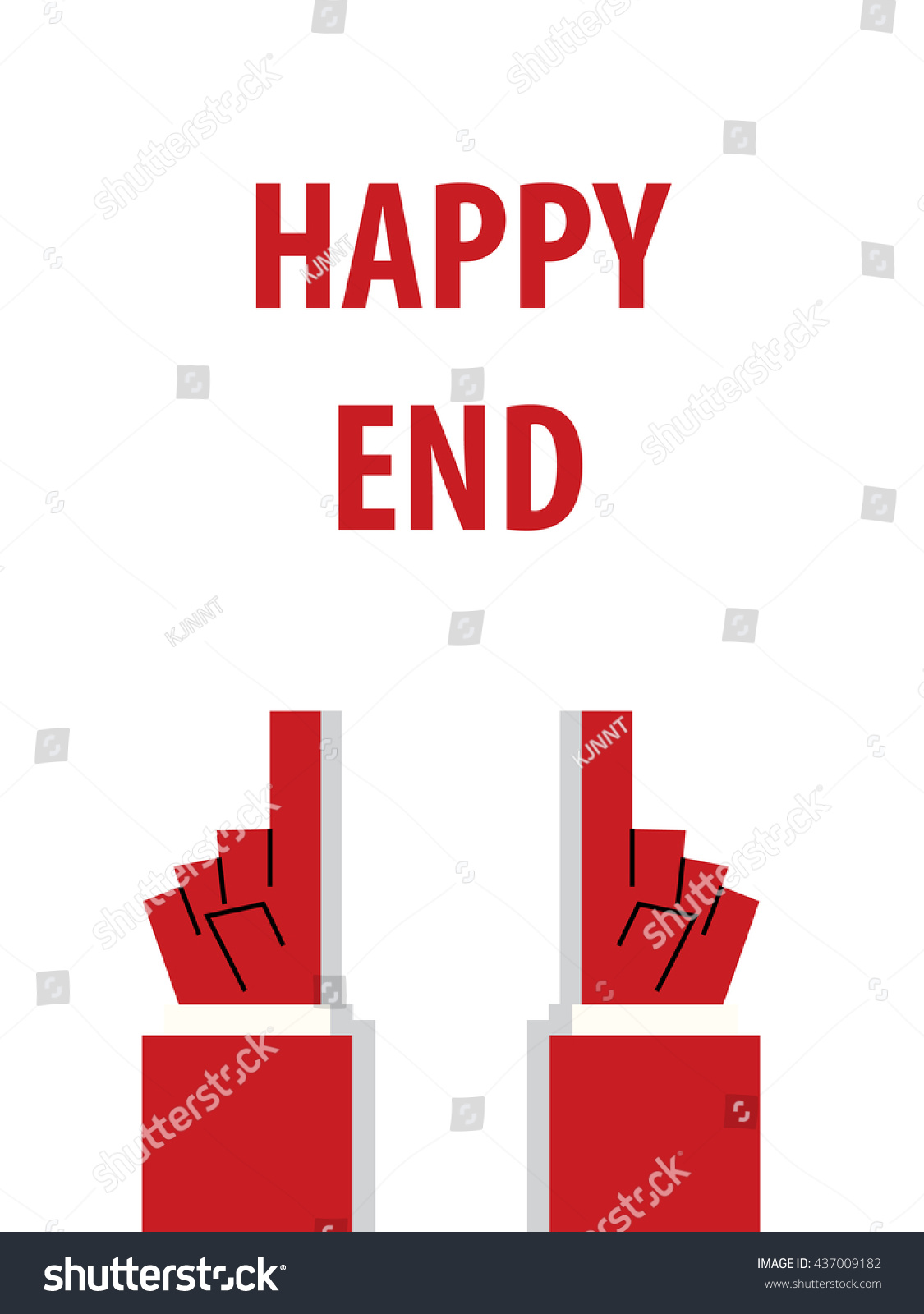 Happy End Typography Vector Illustration Stock Vector (Royalty Free ...