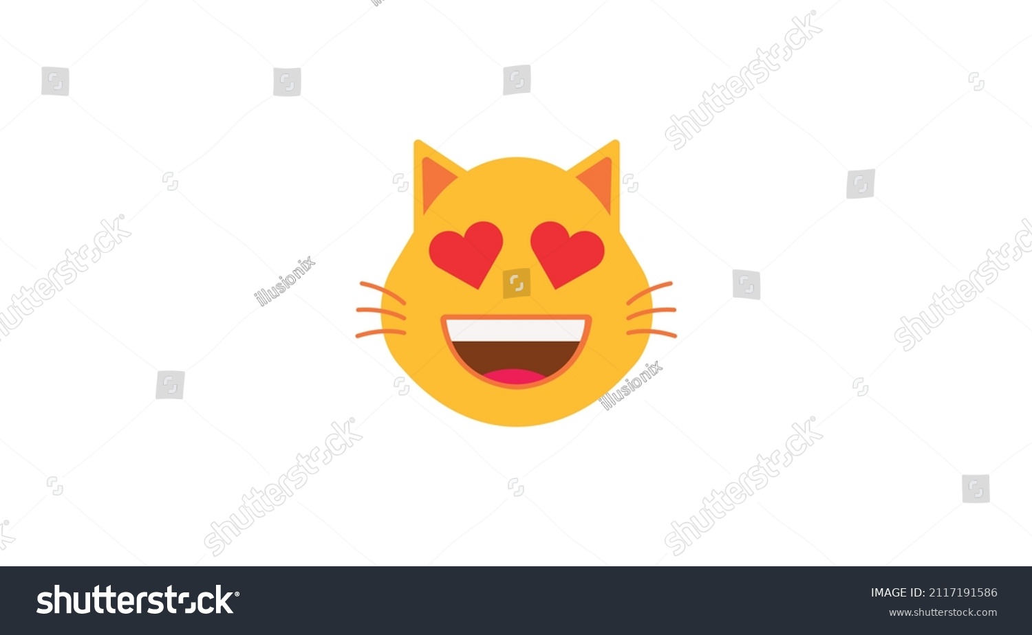 Happy Face Cat Vector Emoji Stock Vector (Royalty Free) 2117191586