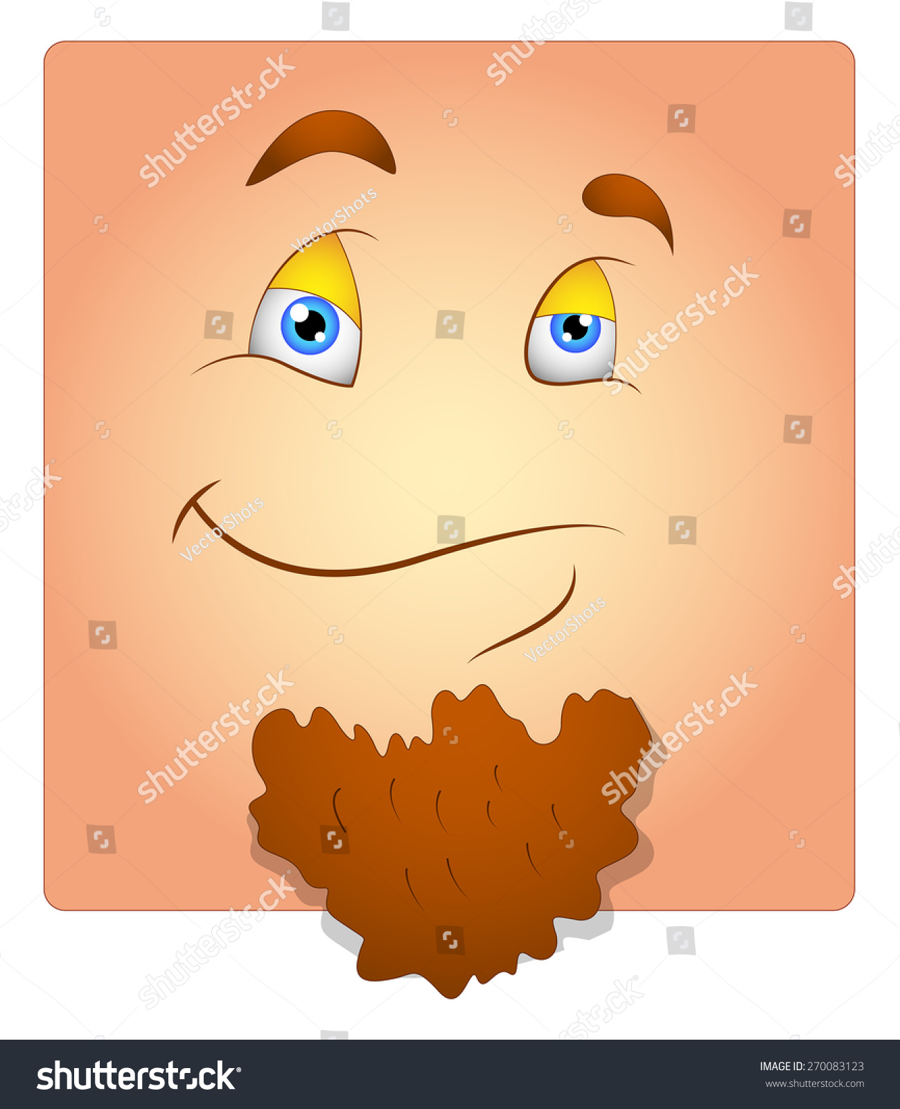 Happy Face Beard Box Smiley Stock Vector (Royalty Free) 270083123