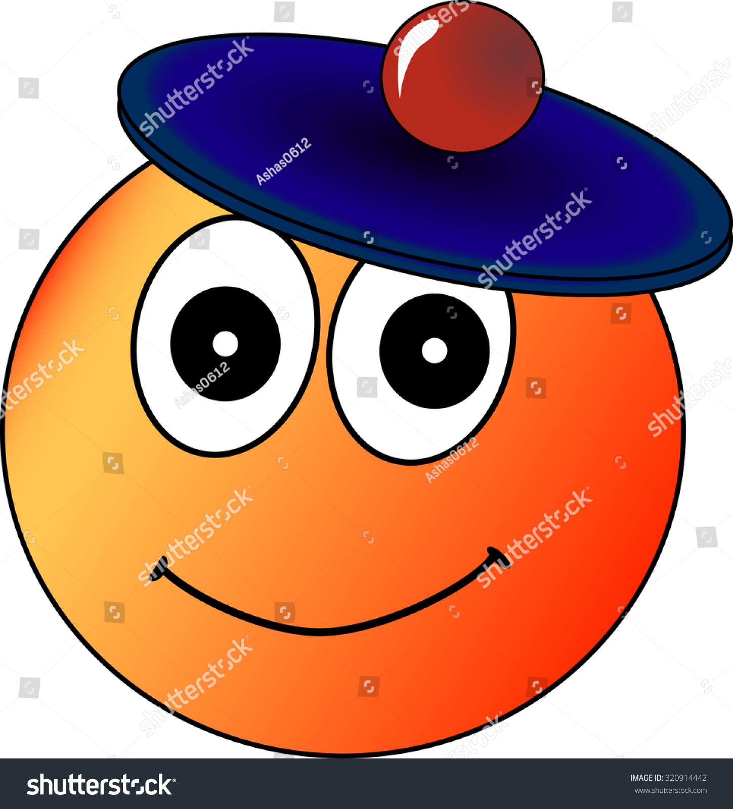 Happy Face Hat On Head Stock Vector (Royalty Free) 320914442 | Shutterstock