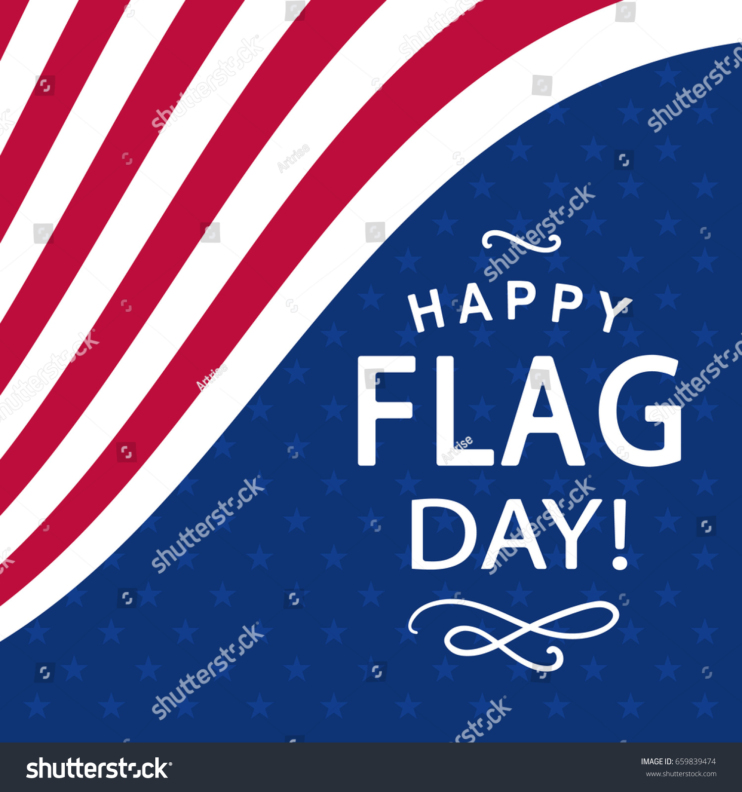 Happy Flag Day Poster Vector Illustration Stock Vector (Royalty Free ...