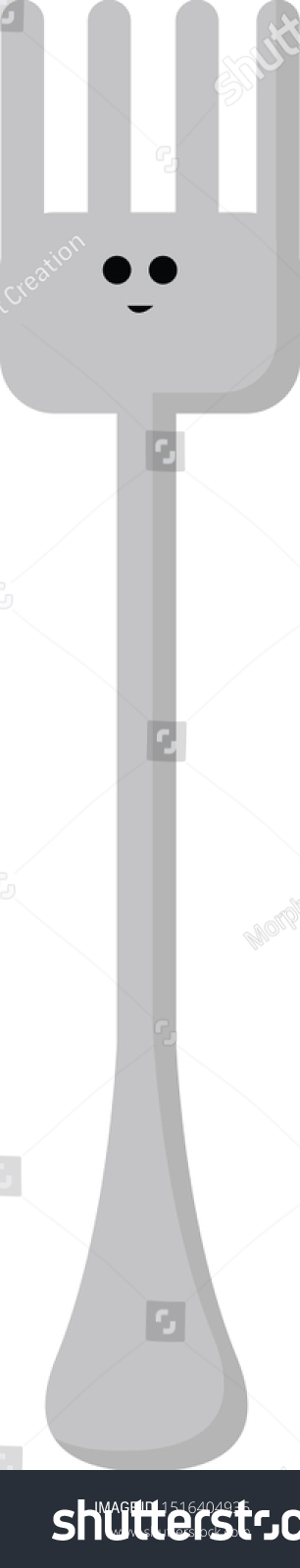 Happy Fork Illustration Vector On White Stock Vector (Royalty Free ...