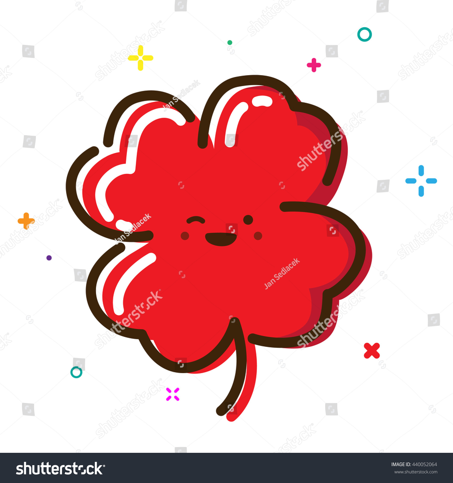 Happy Four Leaf Clover Vector Illustration Stock Vector (Royalty Free ...