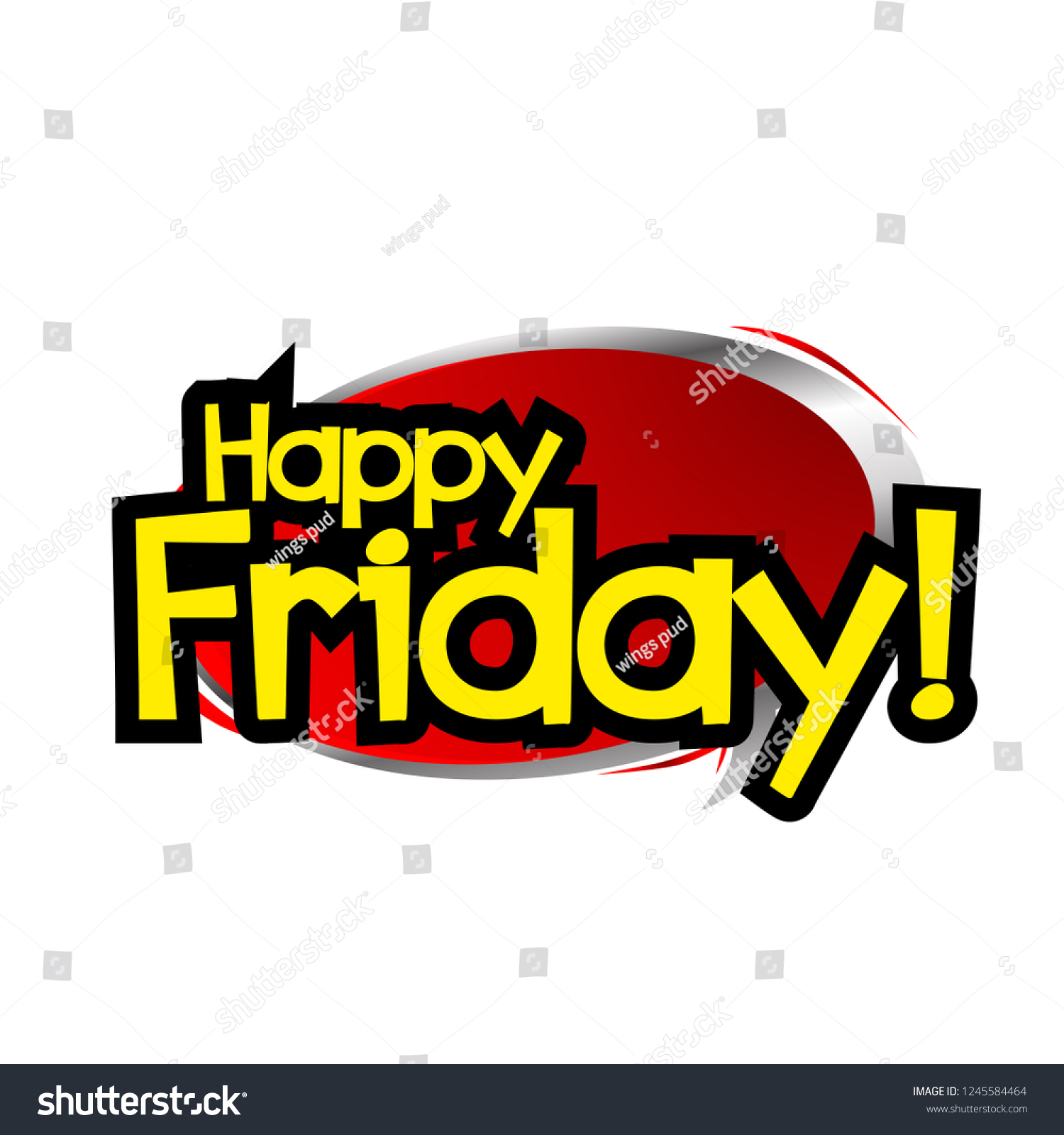 Happy Friday Label Red Cloud 库存矢量图（免版税）1245584464 | Shutterstock