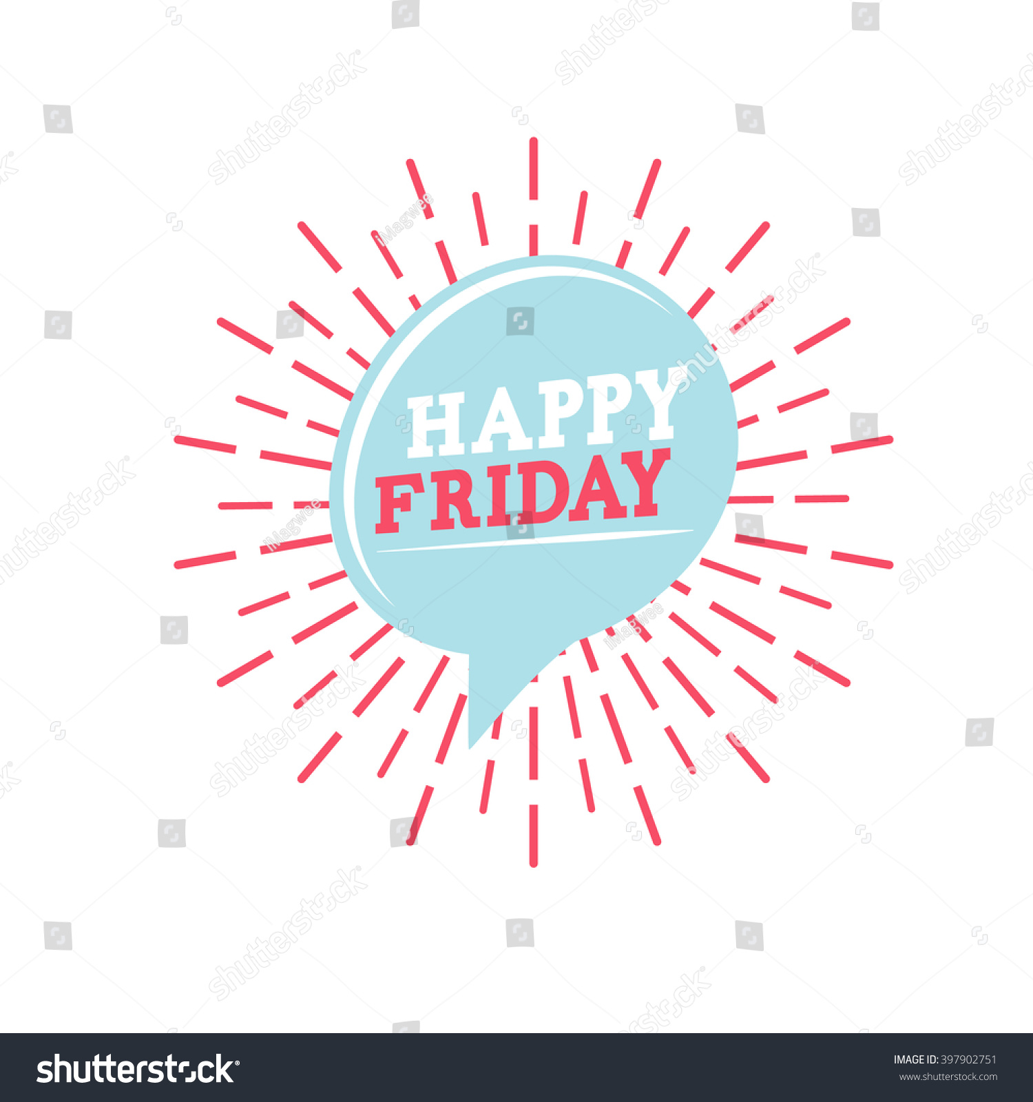 Happy Friday Speech Bubble Vector Illustration Stock Vector (Royalty ...