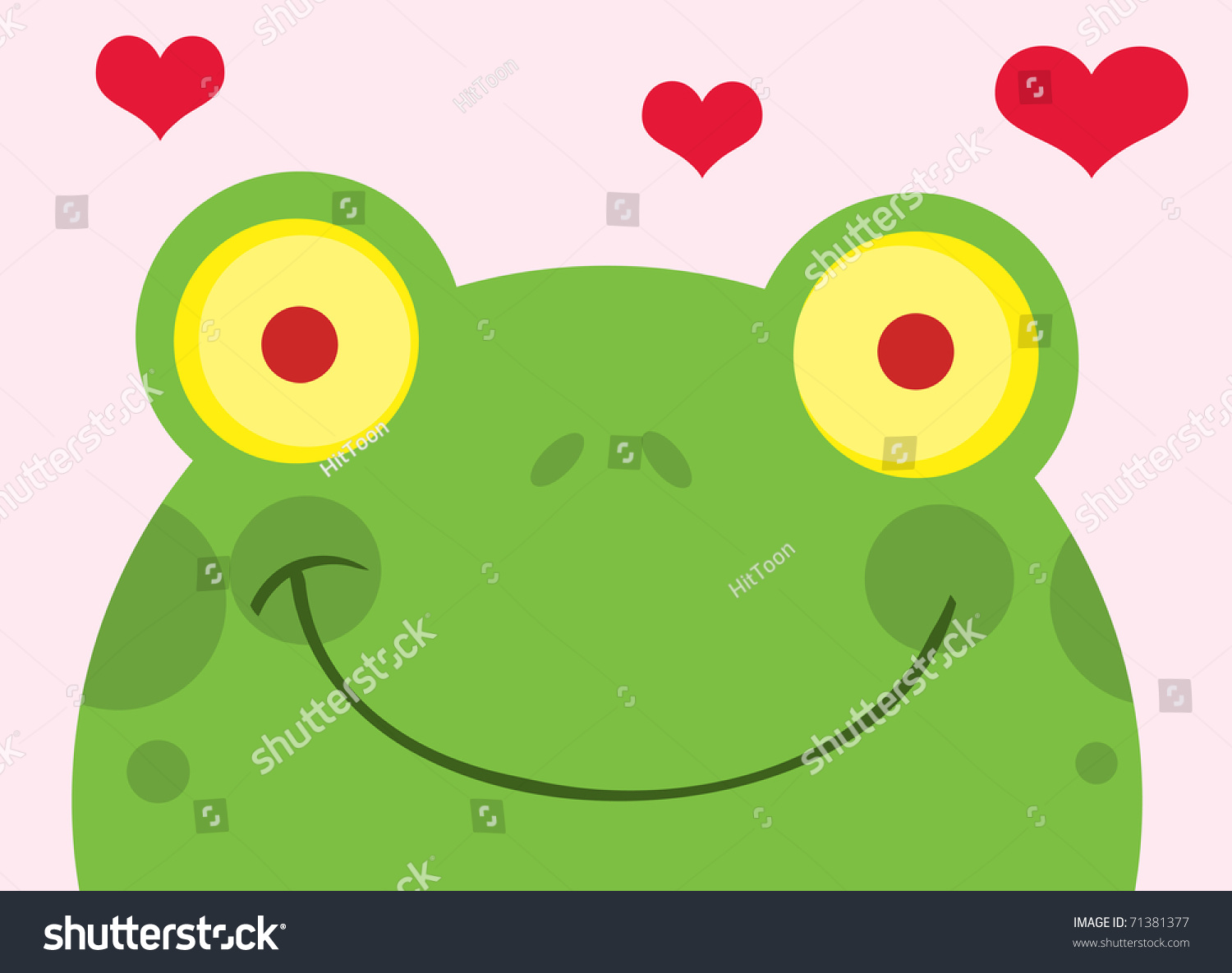 Happy Frog Hearts Stock Vector (Royalty Free) 71381377 | Shutterstock