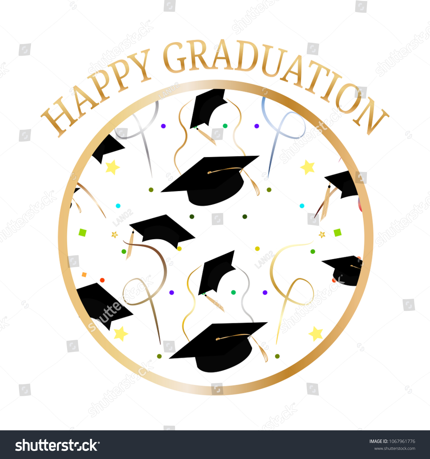 Happy Graduation Background Stock Vector (Royalty Free) 1067961776 ...