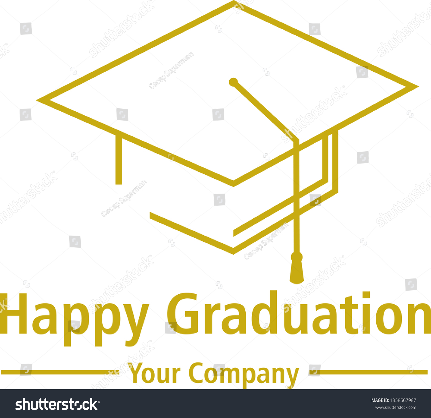 Happy Graduation Logo Stock Vector (Royalty Free) 1358567987 | Shutterstock