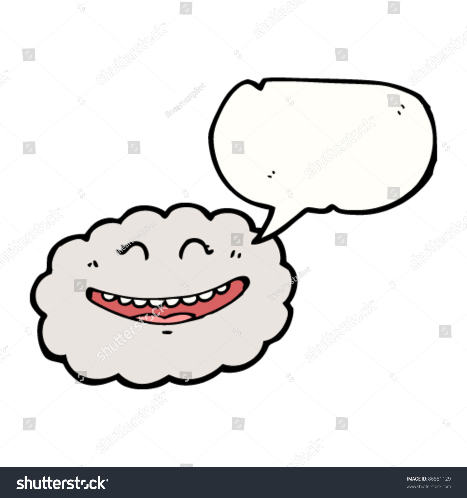 Happy Gray Cloud Cartoon Stock Vector (Royalty Free) 86881129 ...