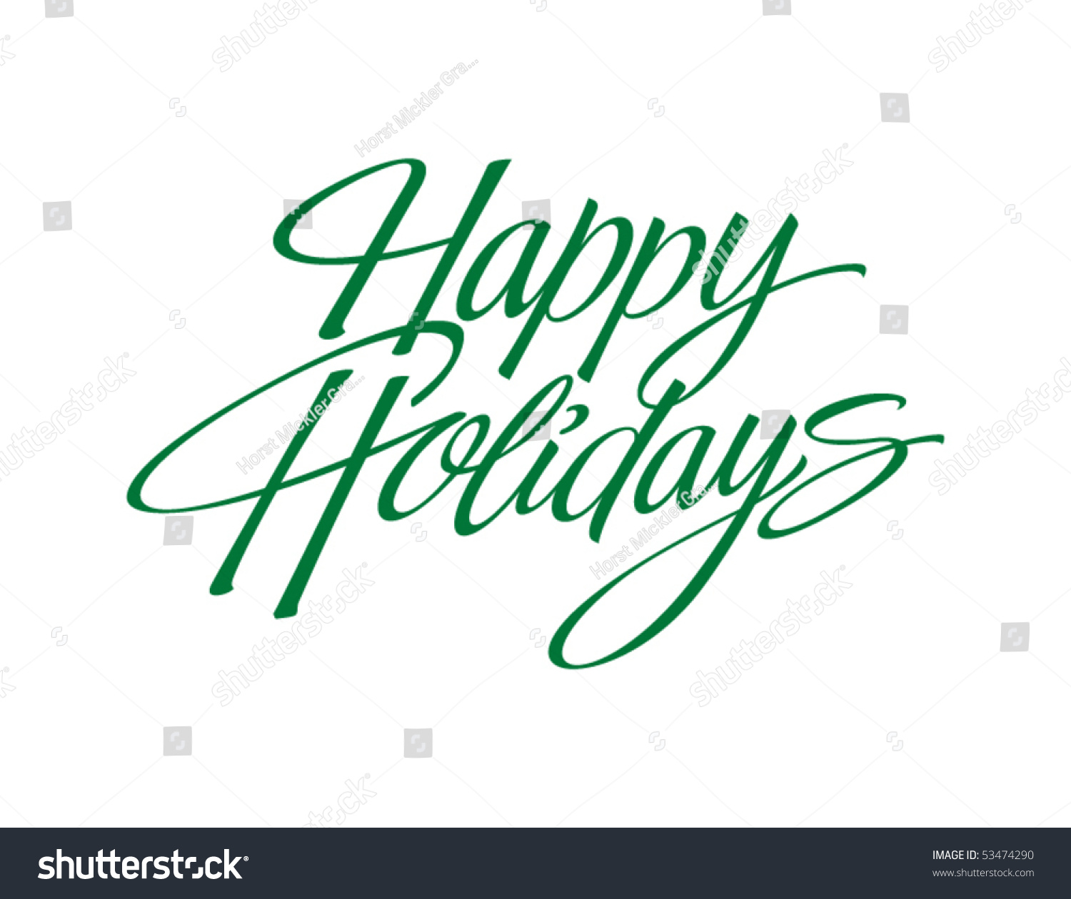 Happy Holidays Vector Lettering - 53474290 : Shutterstock