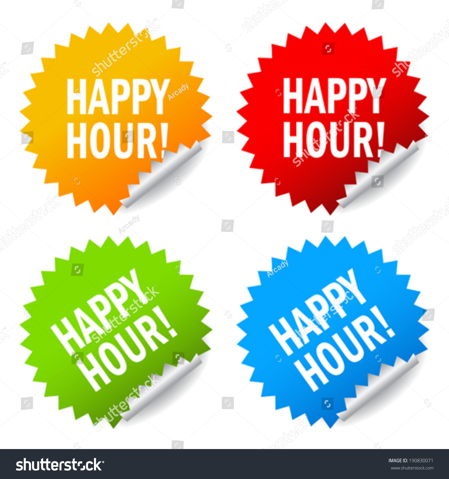 Happy Hour Icon Stock Vector (Royalty Free) 190830071
