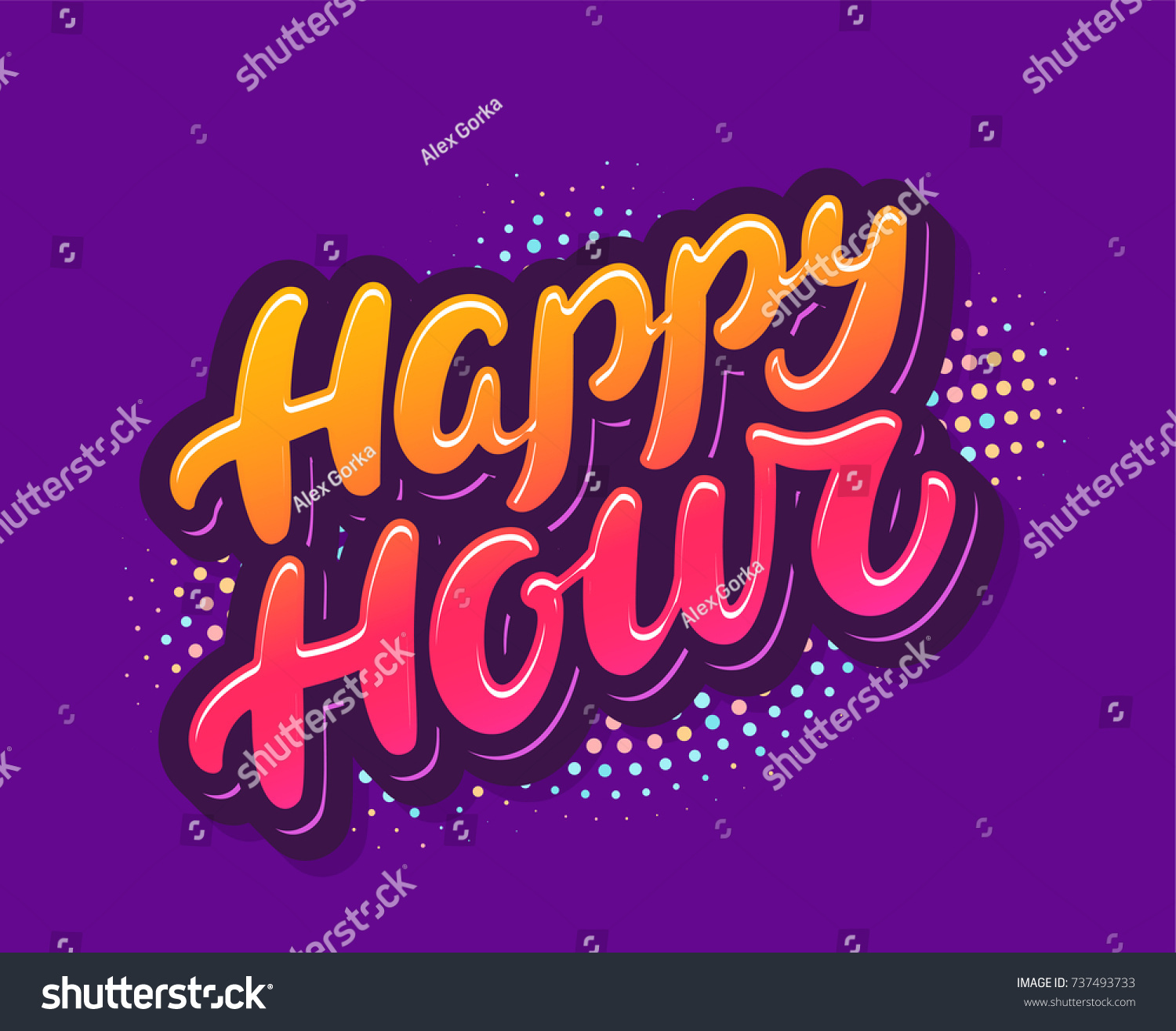 Happy Hour Sign Stock Vector (Royalty Free) 737493733
