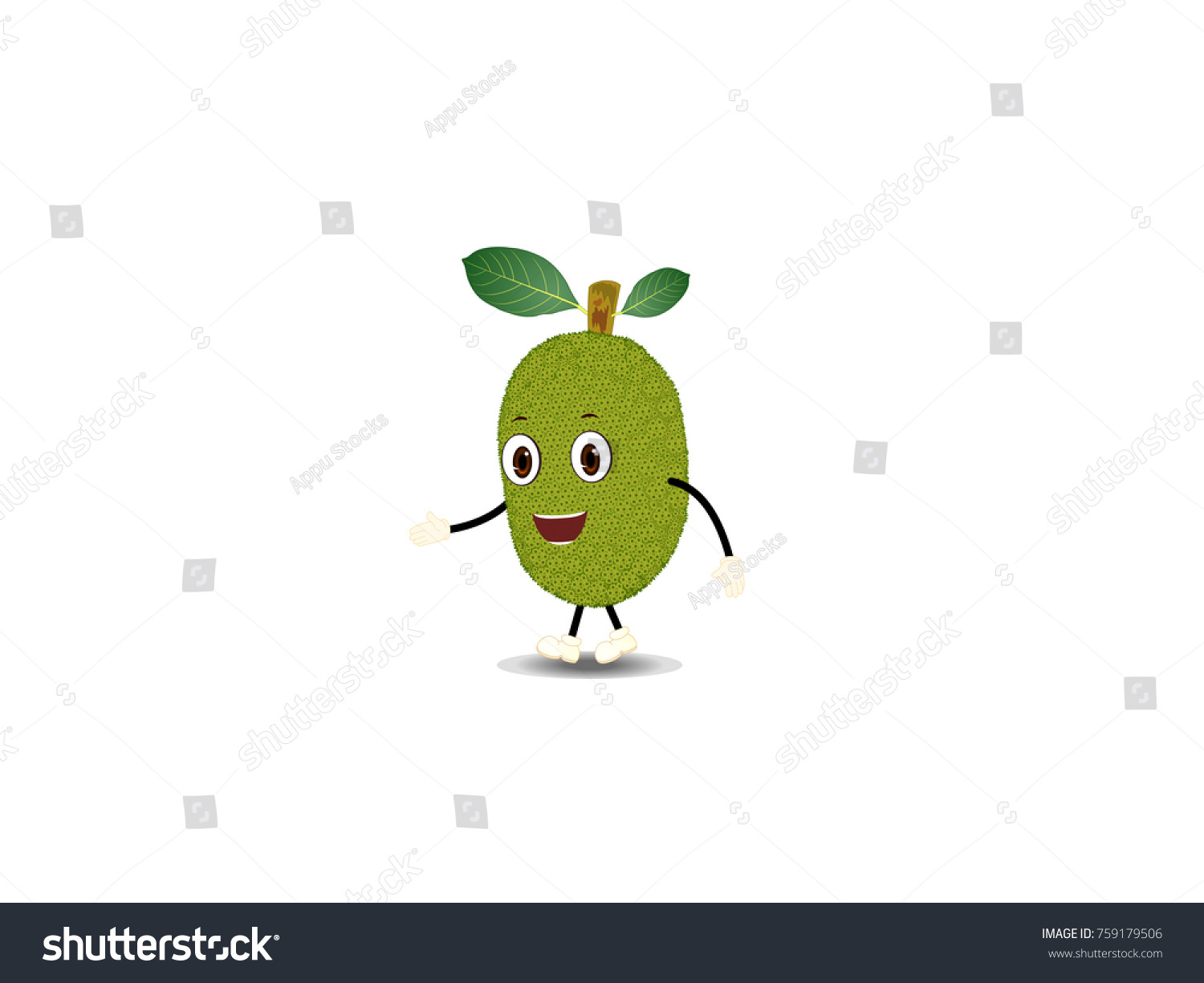 Happy Jack Fruit Cartoon Vector Image 스톡 벡터(로열티 프리) 759179506 ...