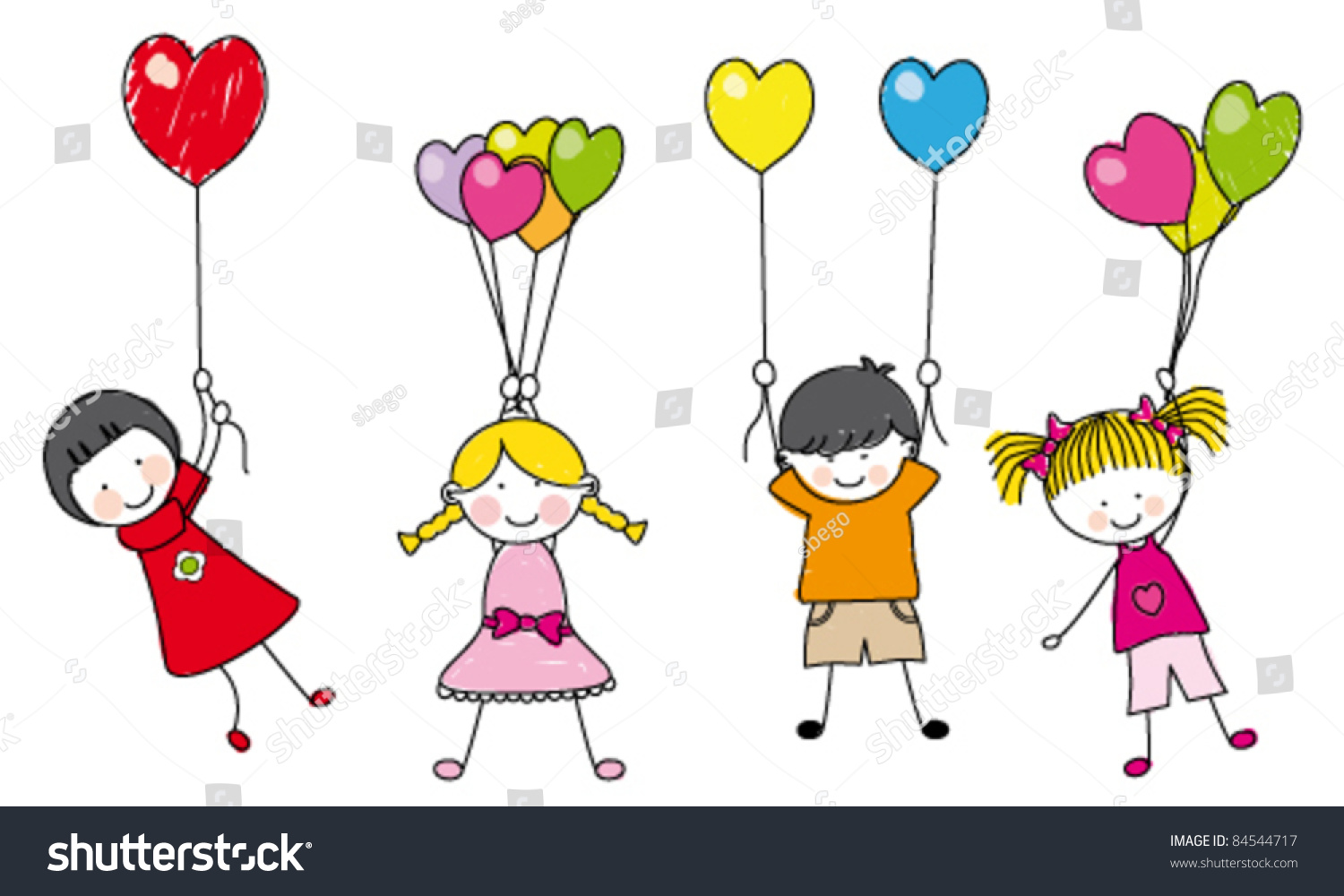 Happy Kids Stock Vector (Royalty Free) 84544717 | Shutterstock