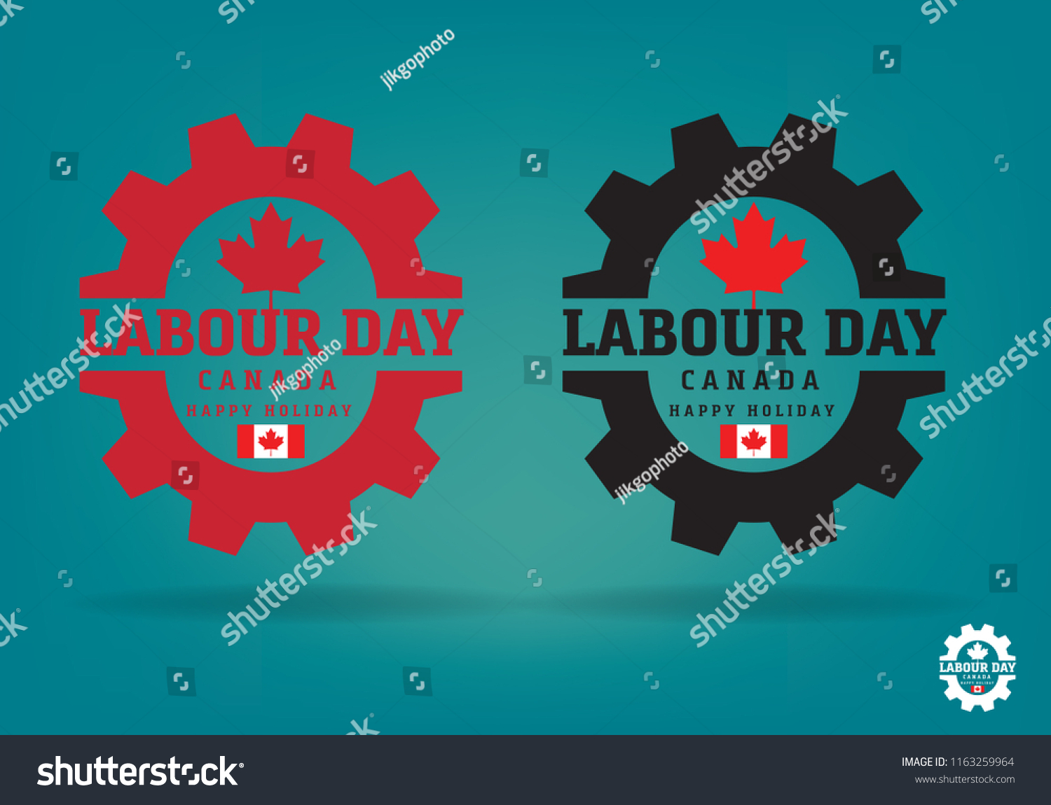 Happy Labour Day Canada Logo Design: vector de stock (libre de regalías ...