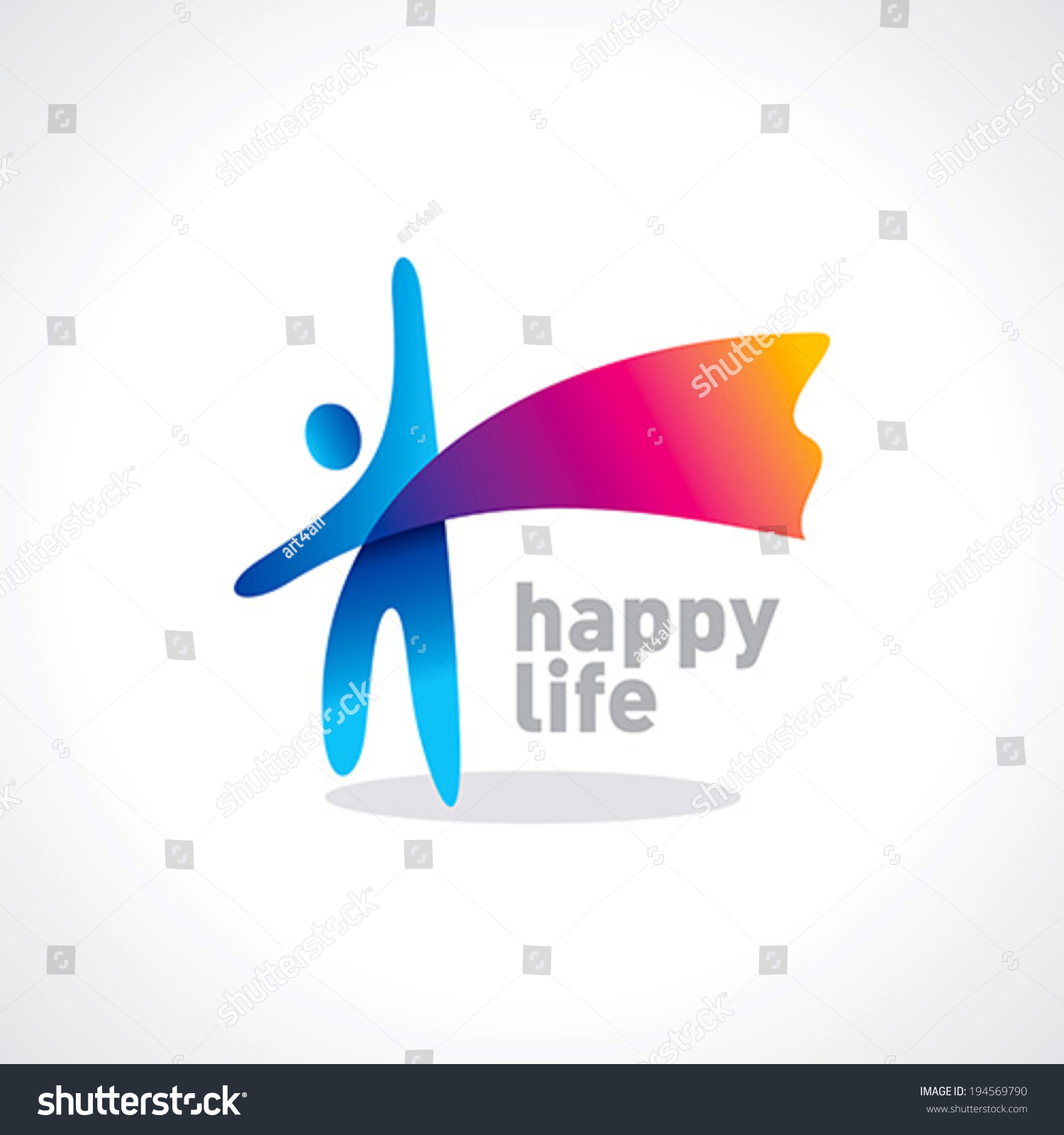 Happy Life Symbol Vector Stock Vector (Royalty Free) 194569790 ...